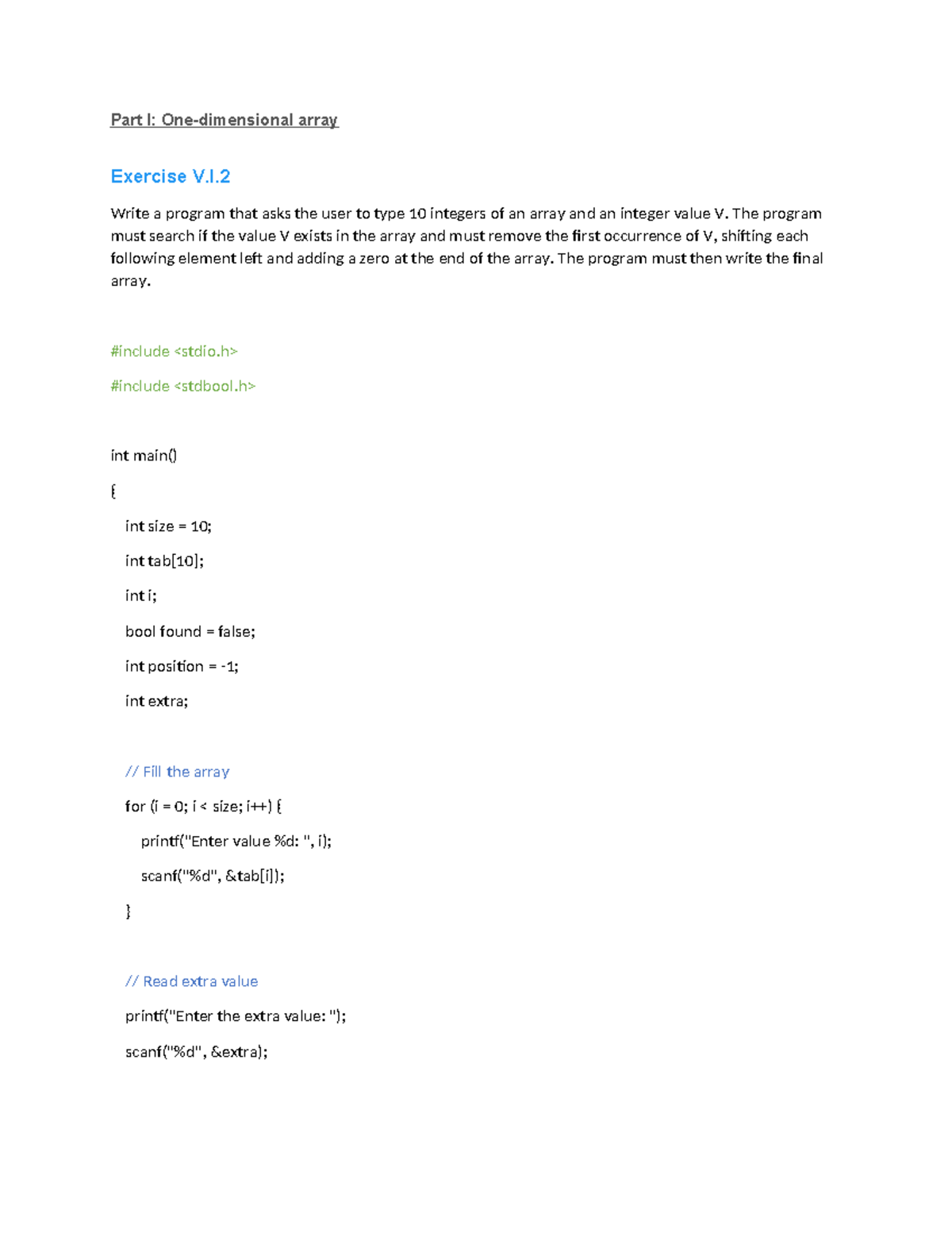 Exercises Chapter 5 - CS 100: Array Manipulation and Matrix Search - Studocu