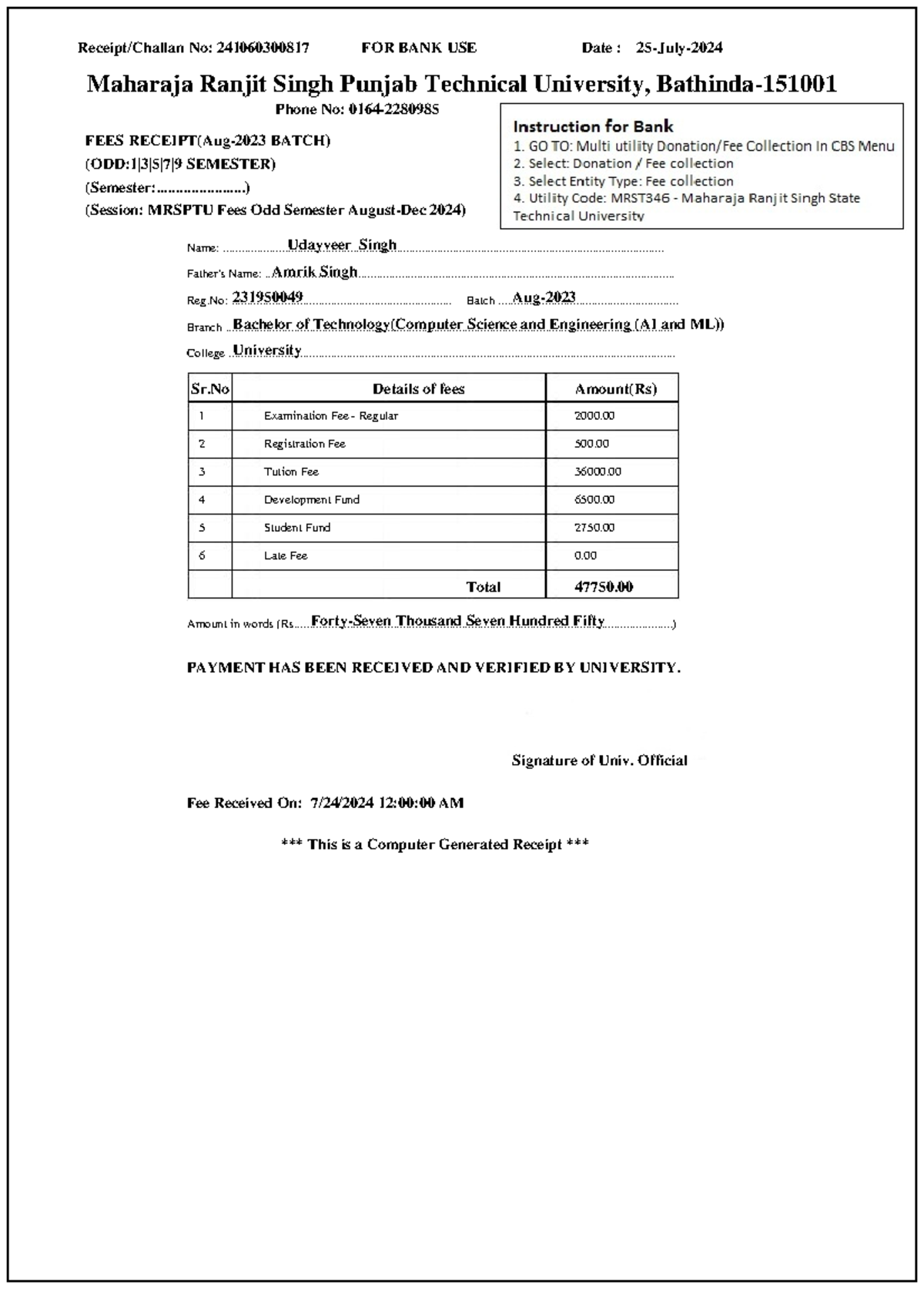 C inetpub wwwroot Univ Exam Live PDF Files Student Receipt 231950049 ...
