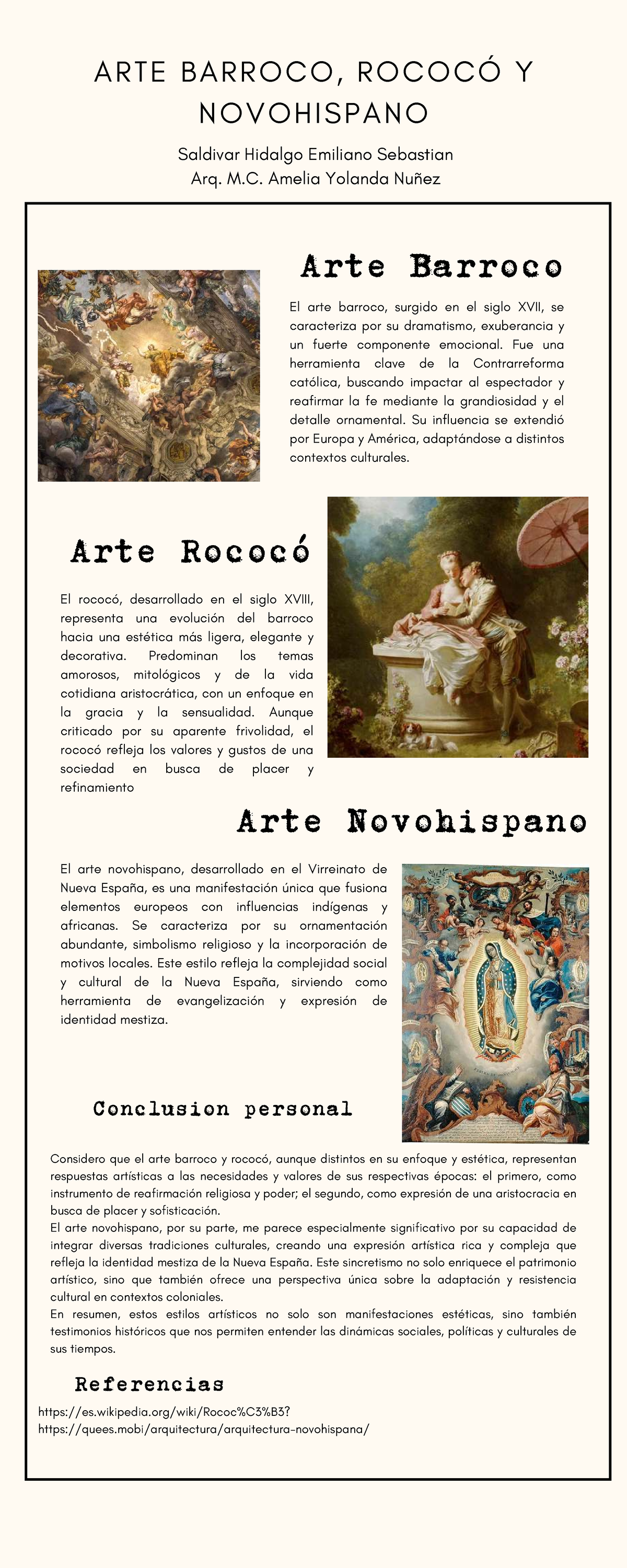 ARTE BARROCO, ROCOCÓ Y NOVOHISPANO: Análisis y Reflexiones - Studocu