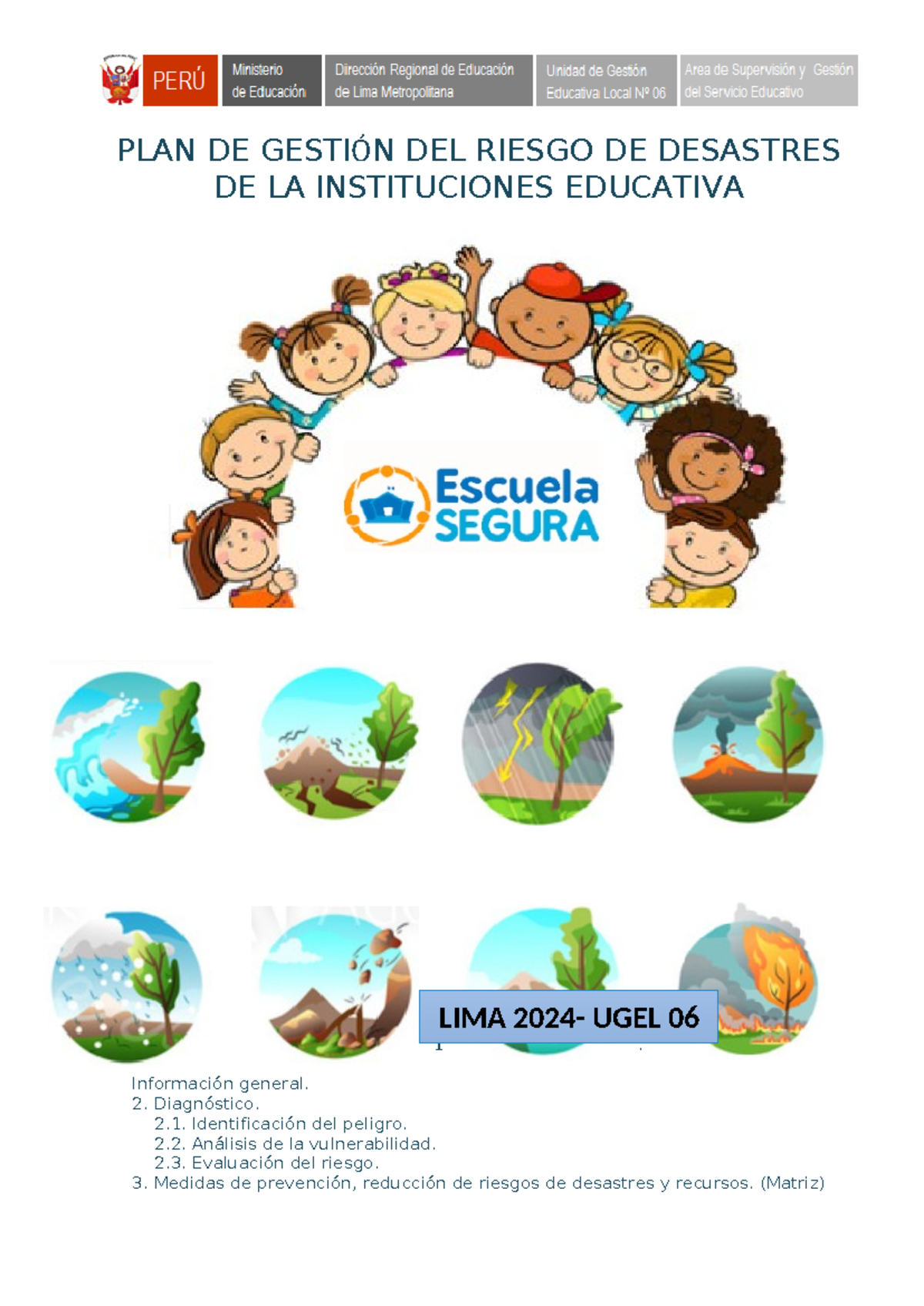 Modelo de Plan de Gestión del Riesgo de Desastres - GRD 2024 - Studocu