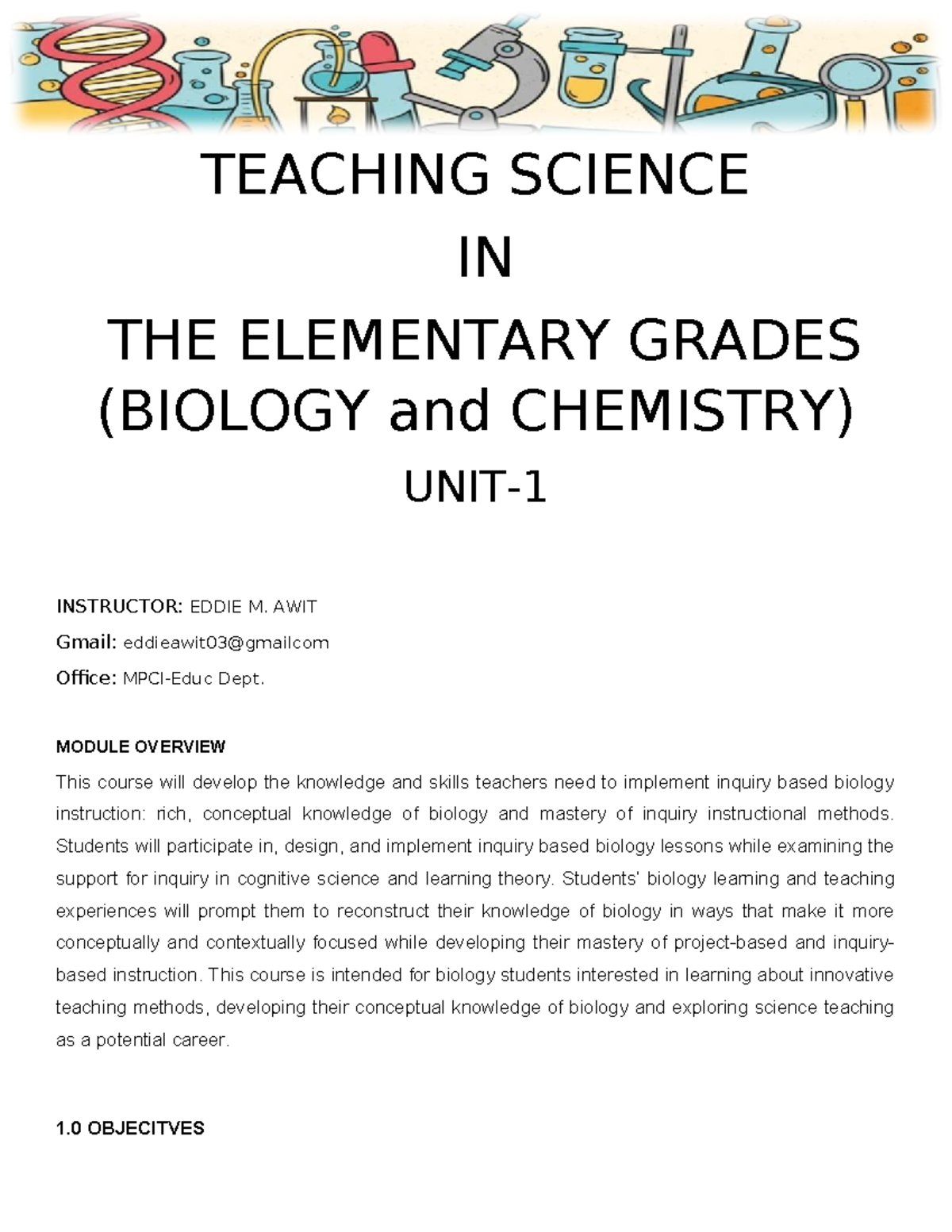 Teaching Science in Elementary Grades: Inquiry-Based Methods (464001234 ...