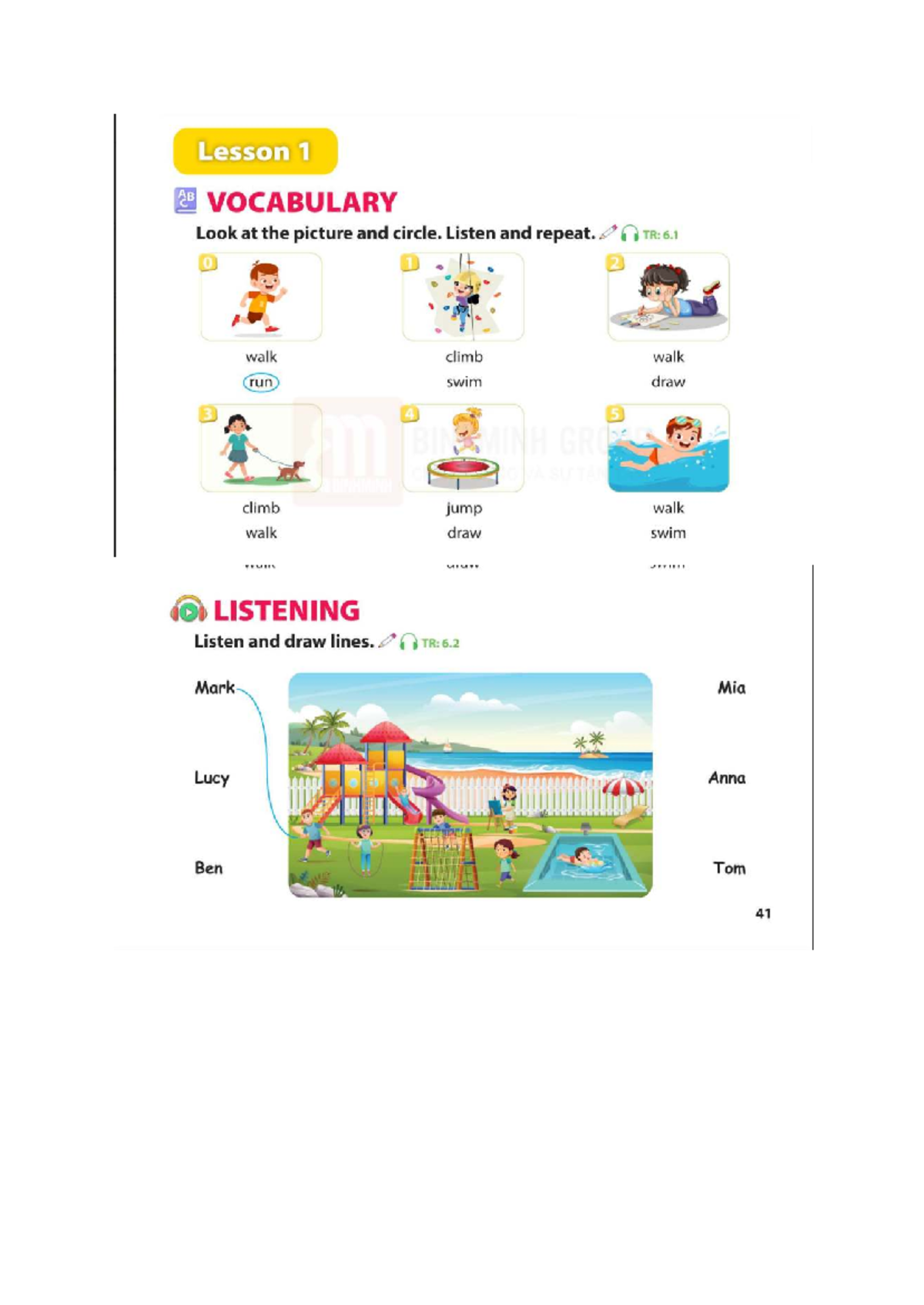 Lesson 1: Vocabulary & Activities - TR:6.1 & TR:6.2 - Studocu