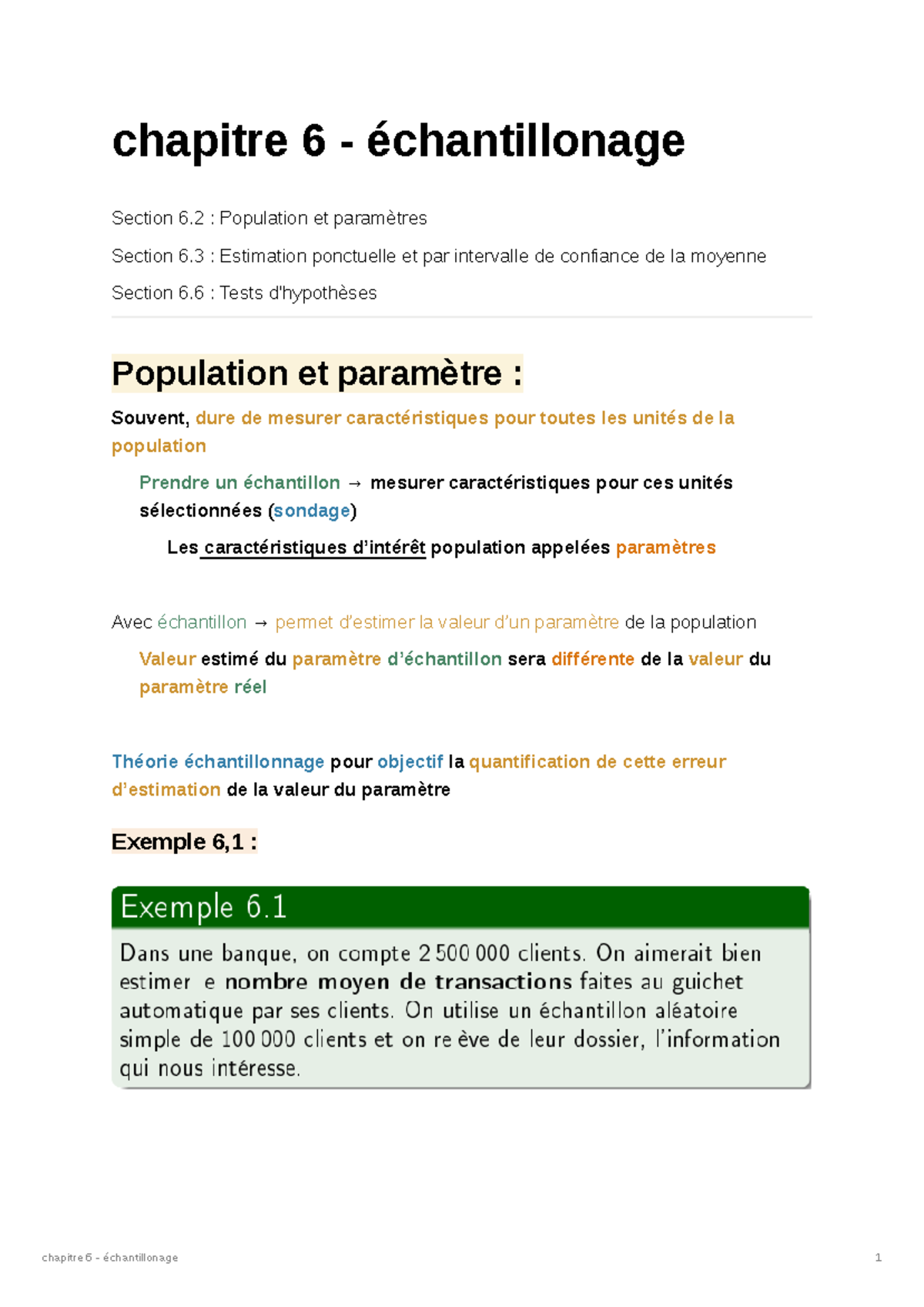Chapitre 6 - échantillonage - chapitre 6 - échantillonage Section 6 ...