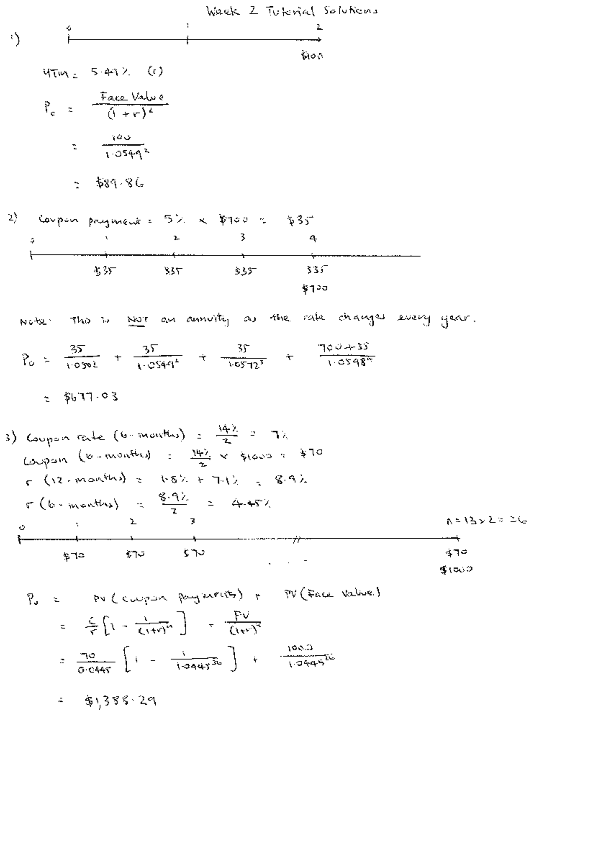 FINS 2615 Week 02 - Debt Valuation Tutorial Solutions - Studocu