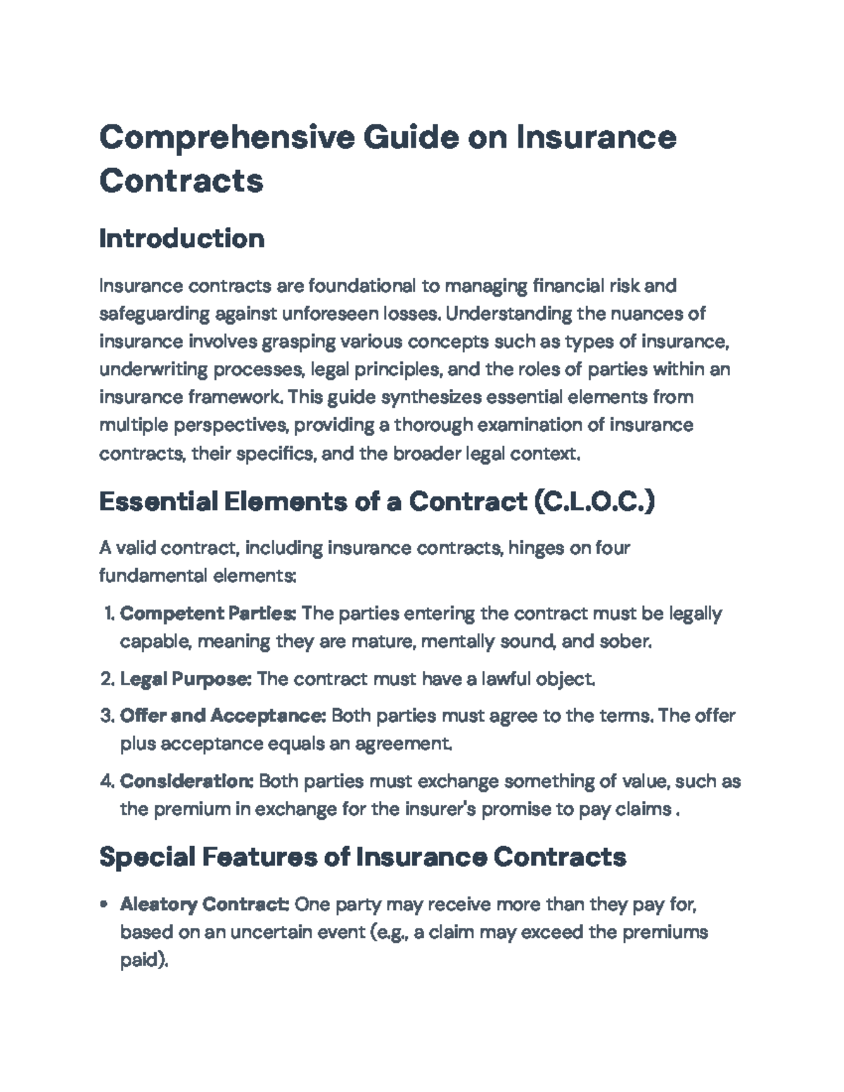 Comprehensive Guide on Insurance Contracts and Their Essentials ...