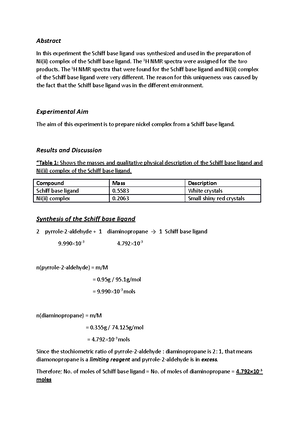 PRAC2 CHEM210 - Prac report - Name: Asiphe Cele Student number ...