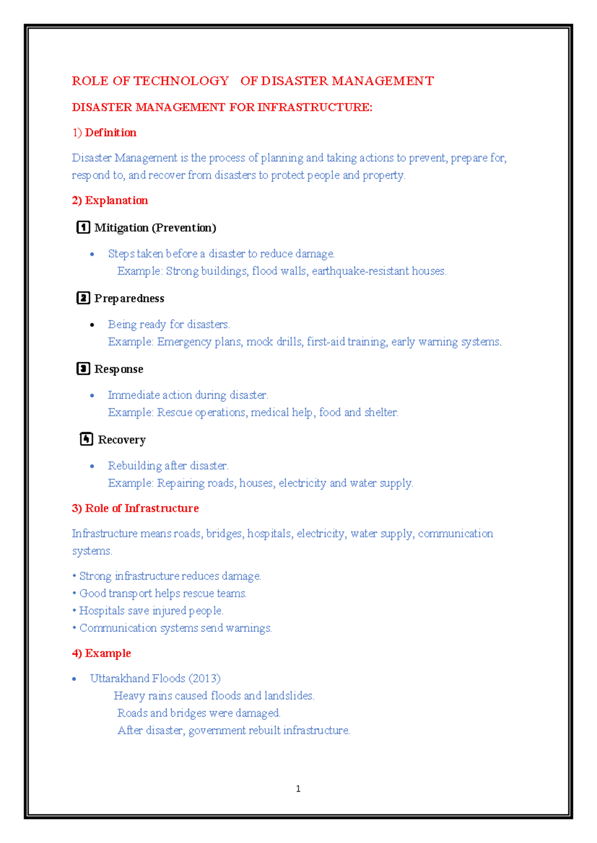 Disaster Management and Infrastructure: Lessons from Uttarakhand Floods ...