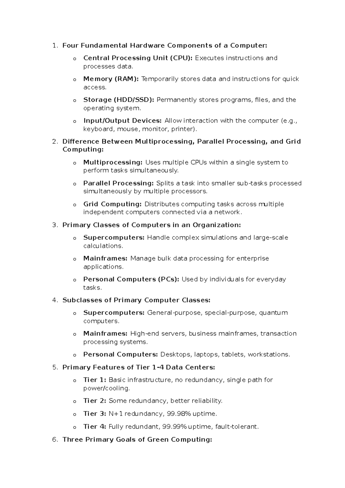 ISTN101 TUT 2 - Computer Hardware and Software Fundamentals - Studocu