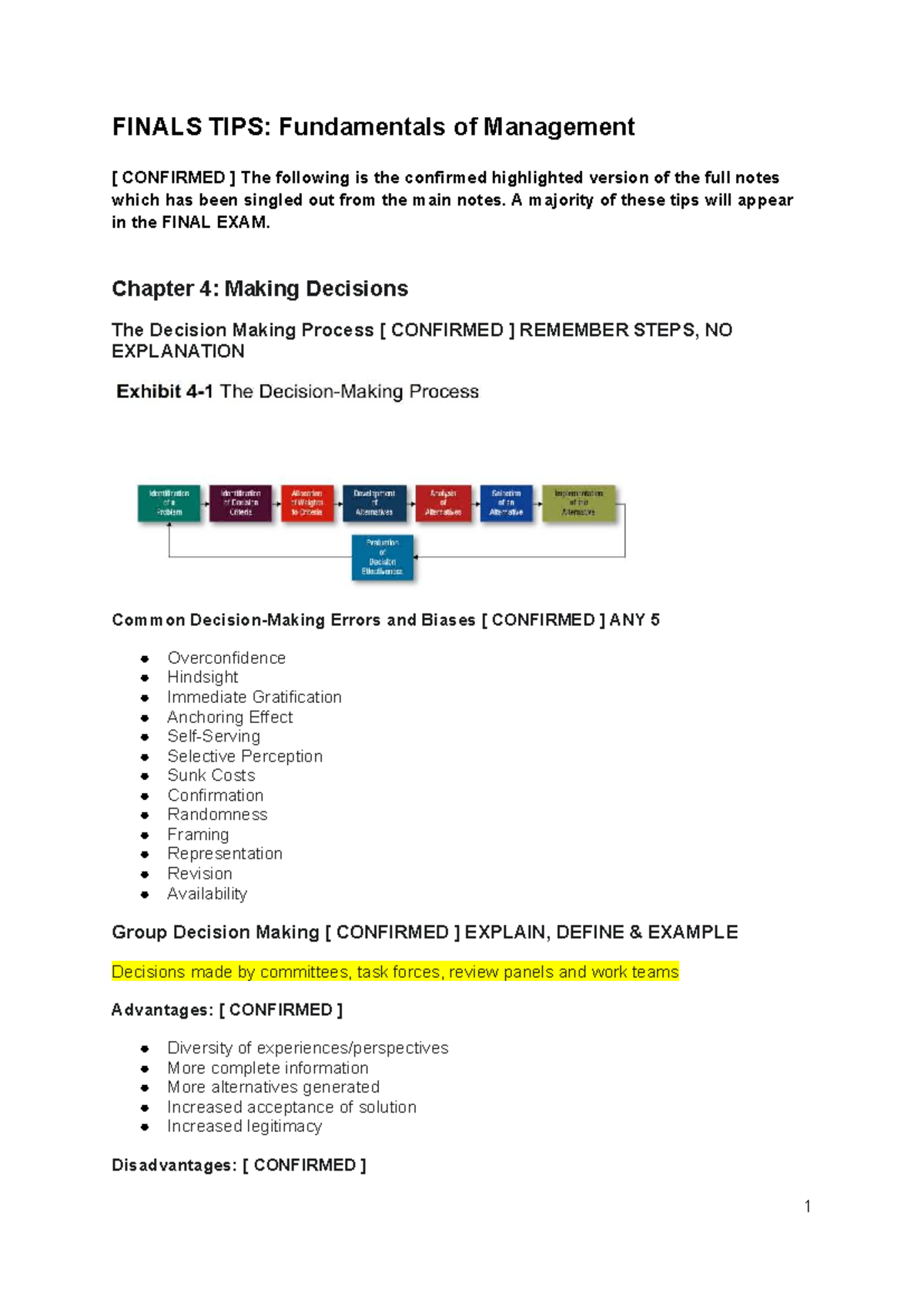 Funds. of Management Final Exam Notes: Chapters 4-9 & 11 Tips - Studocu