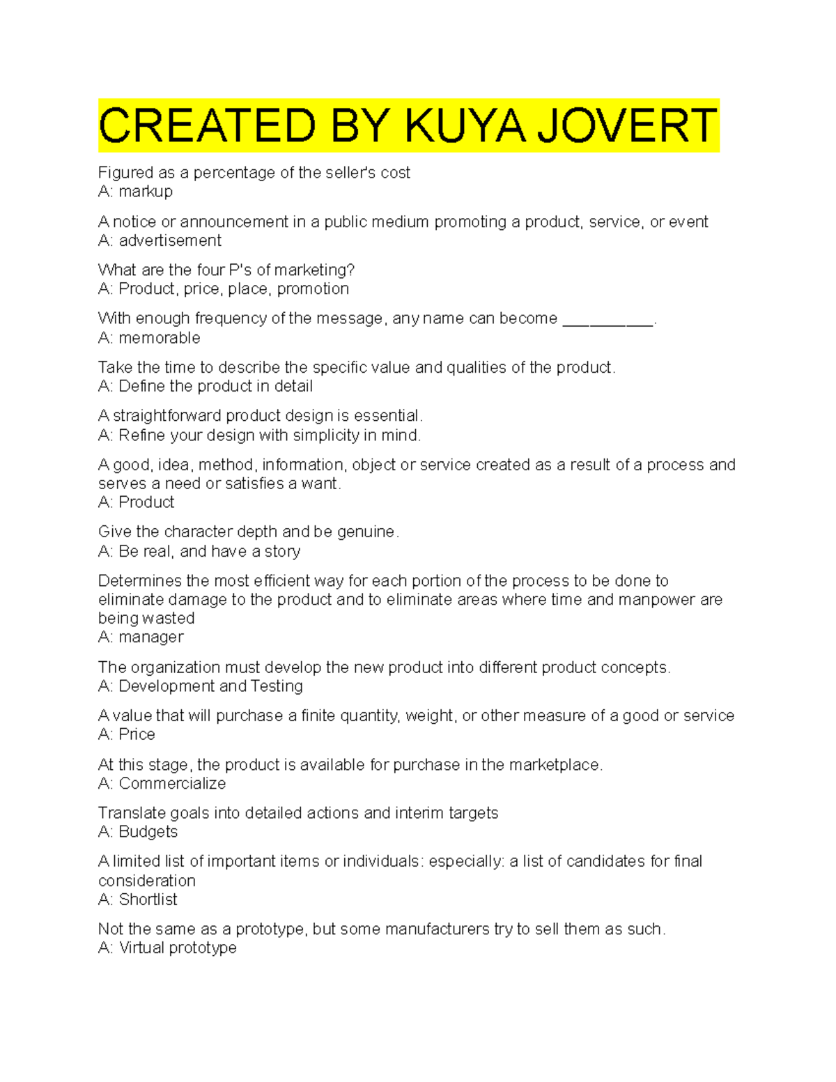 ENTR-122 WEEK 11-20 STUDY NOTES BY KUYA JOVERT - Studocu