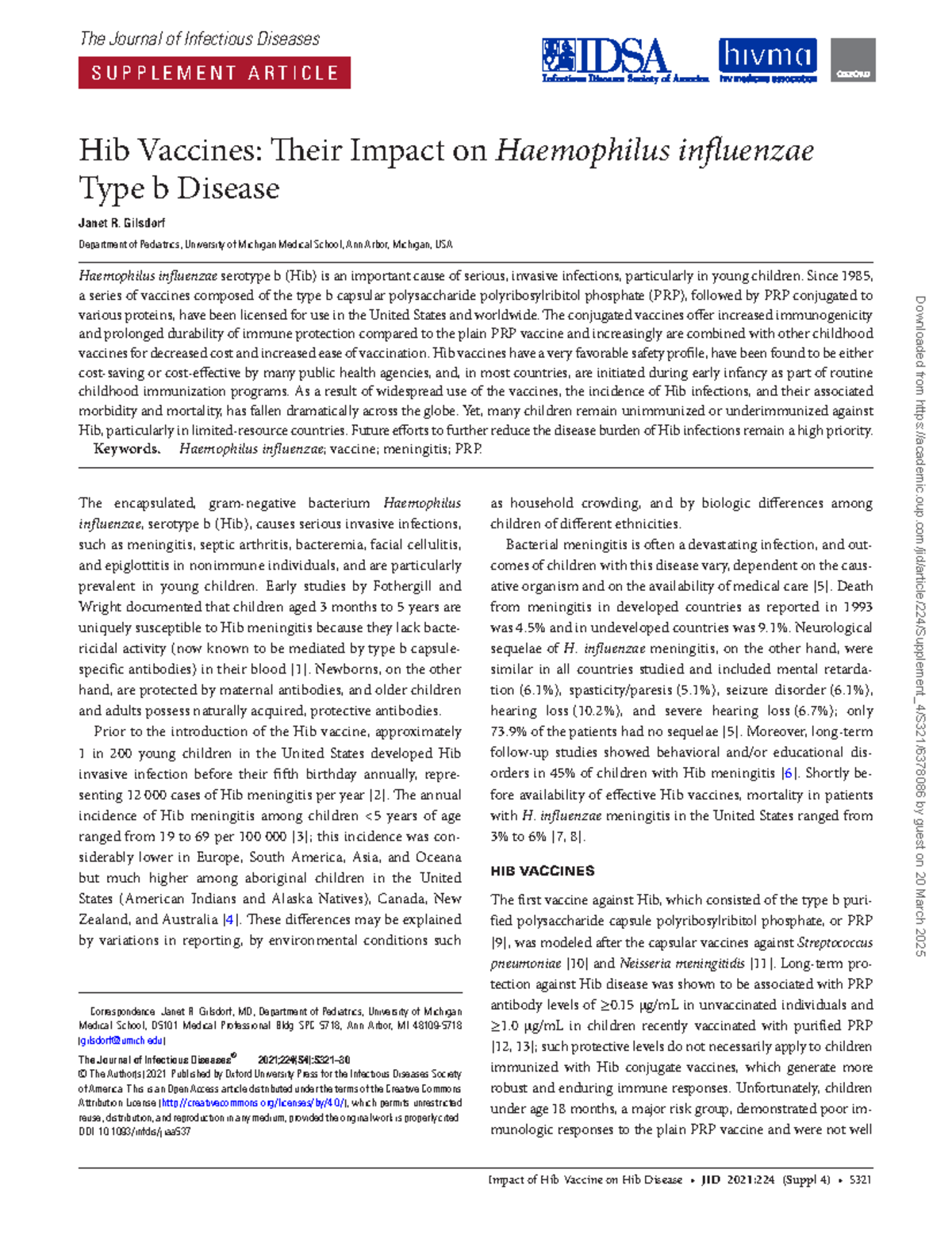 Jiaa537 - The Impact of Hib Vaccines on Haemophilus influenzae Disease ...
