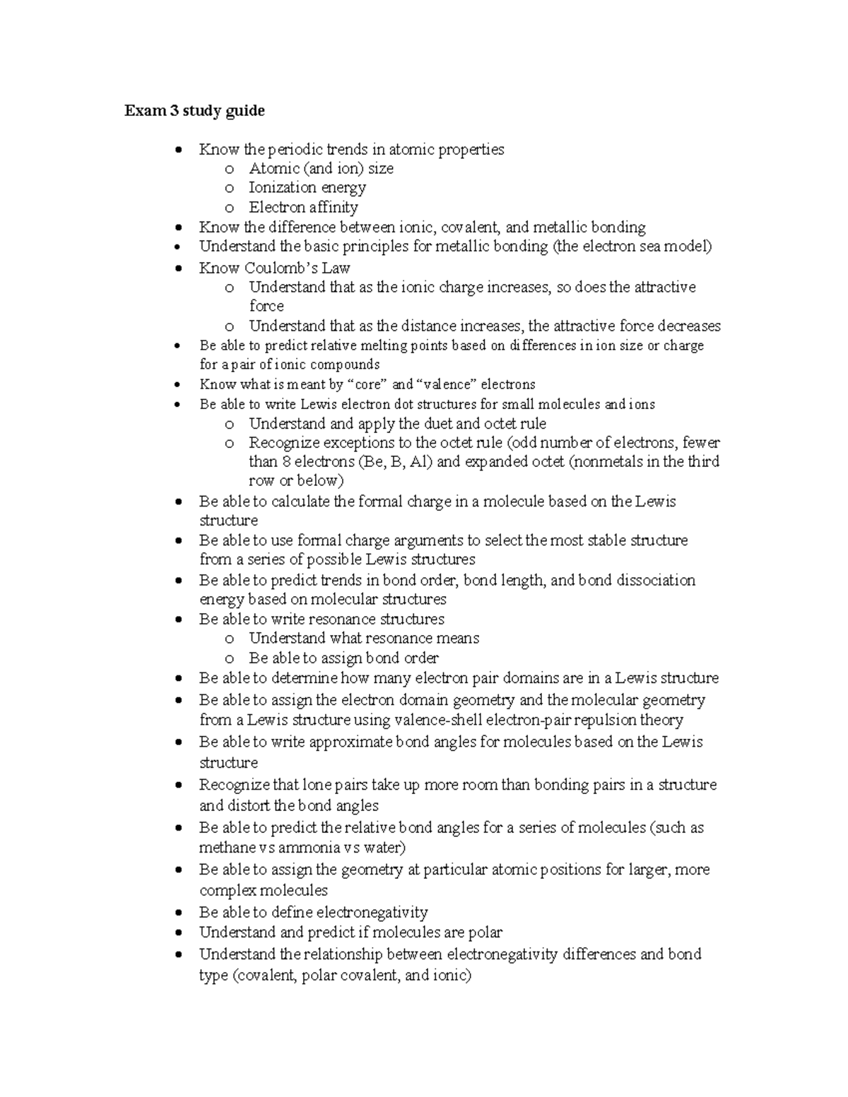 Chem119 Exam 3 Study Guide: Key Concepts and Definitions - Studocu