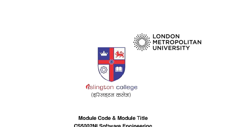CS5002NI Software Engineering Individual Coursework Report - Studocu