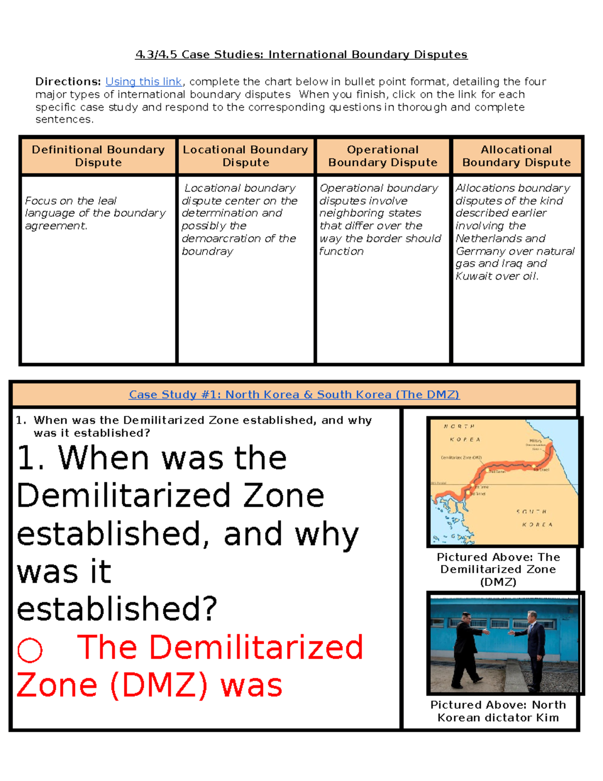 4.3 4.5 Case Studies International Boundary Disputes (1) 6 - 4.3/4 Case ...