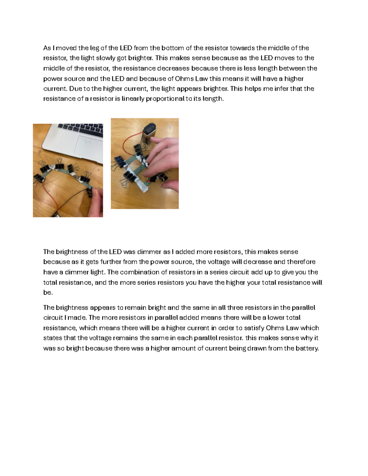 Lab 4: Analyzing LED Brightness and Resistance in Circuits - Studocu