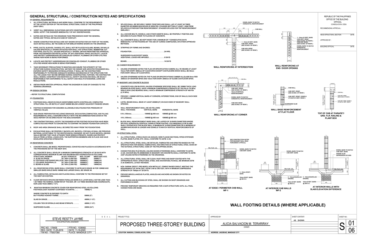 GENERAL STRUCTURAL NOTES & SPECIFICATIONS (NSCP 2015) - Studocu