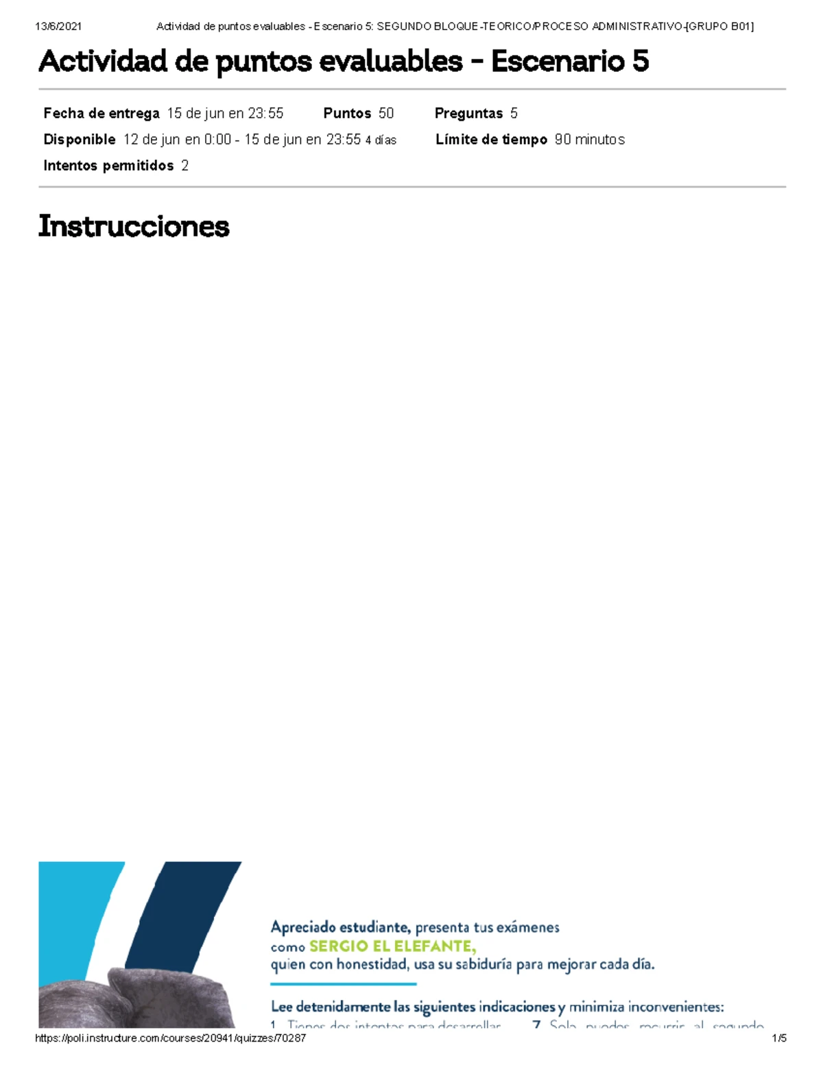 Actividad de Puntos Evaluables - Escenario 5 - Proceso Administrativo [Grupo - Studocu