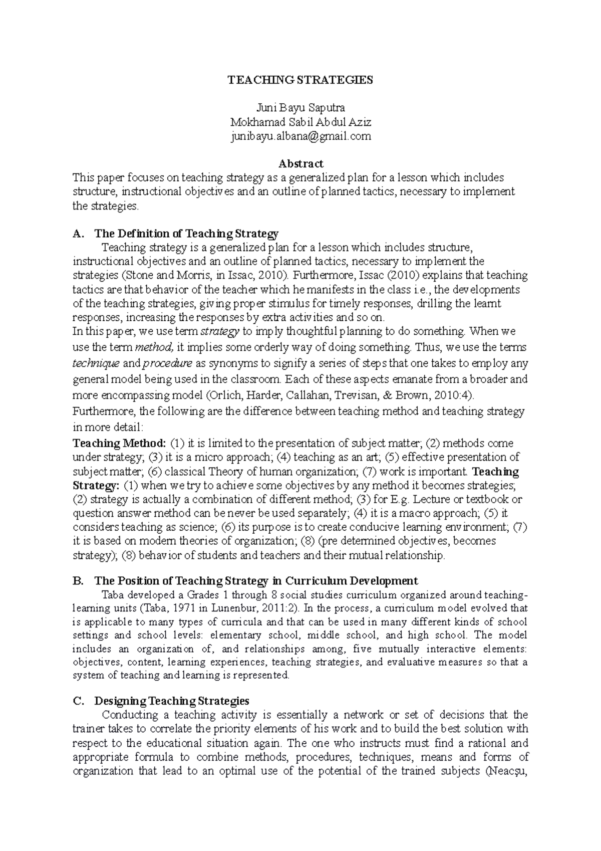 Teaching Strategies - Comprehensive Overview and Key Components - Studocu