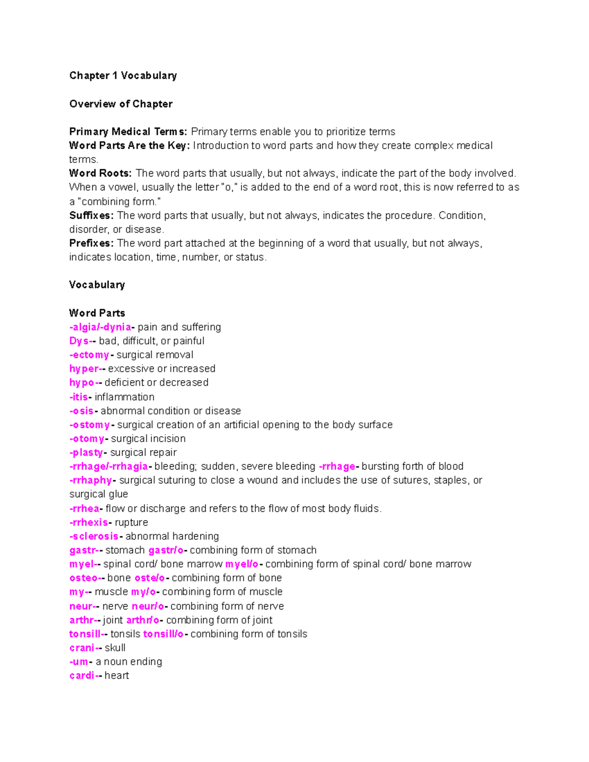 Chapter 1 Vocabulary HIT111 - Chapter 1 Vocabulary Overview of Chapter ...