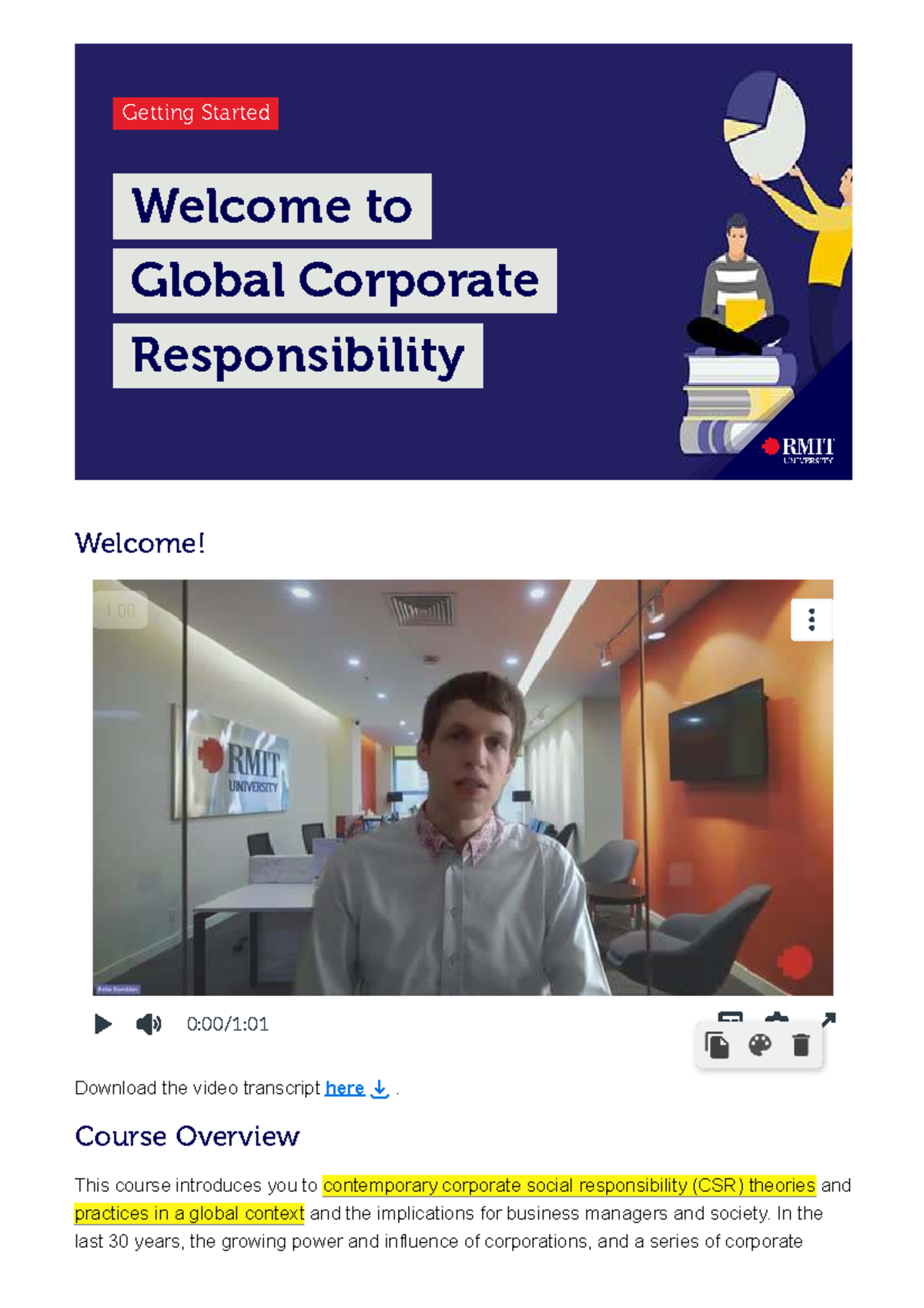 Global Corporate Responsibility Overview (Course Code: 1.00) - Studocu