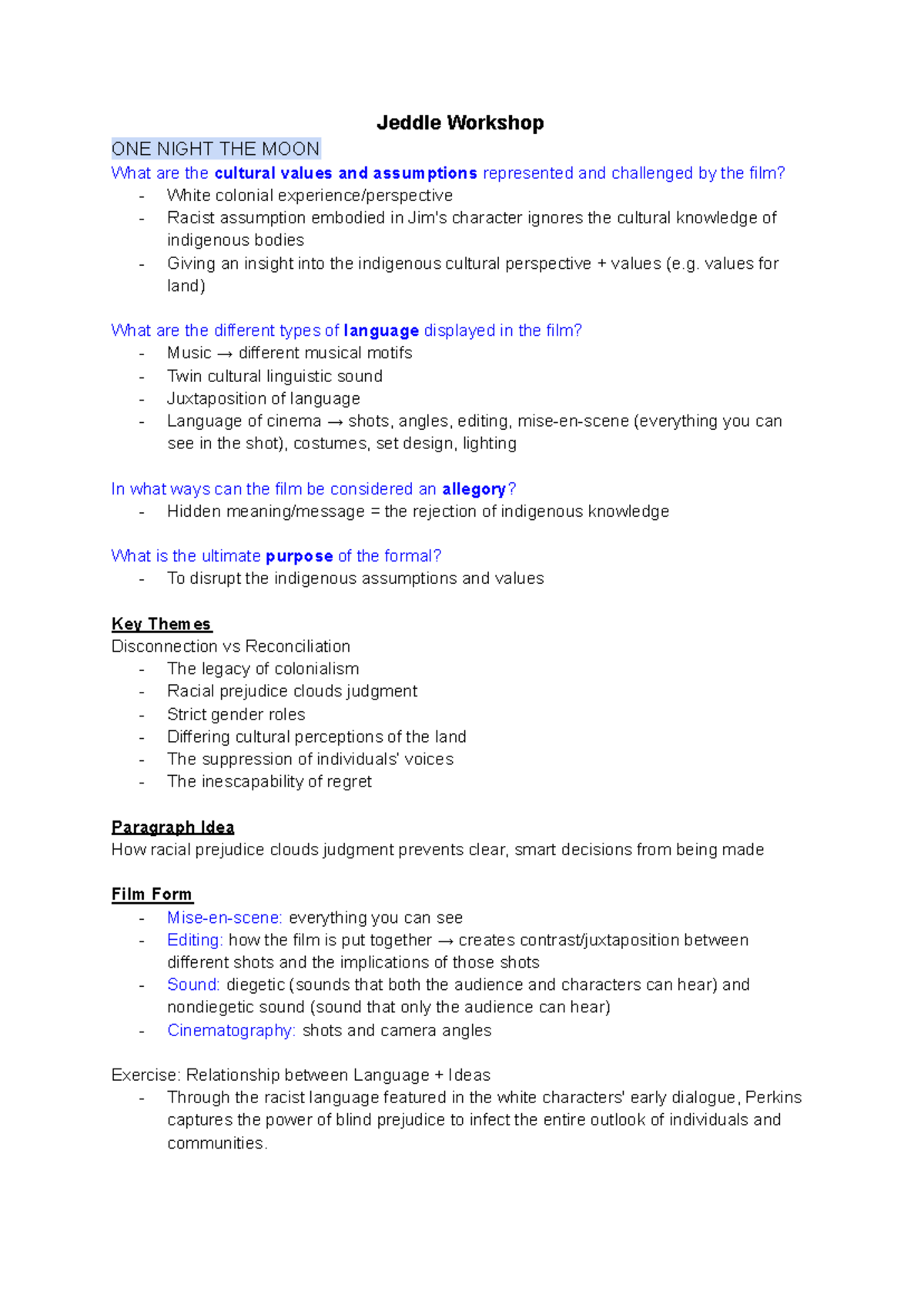 ENG101 Final Exam: Cultural Analysis of "One Night The Moon" - Studocu
