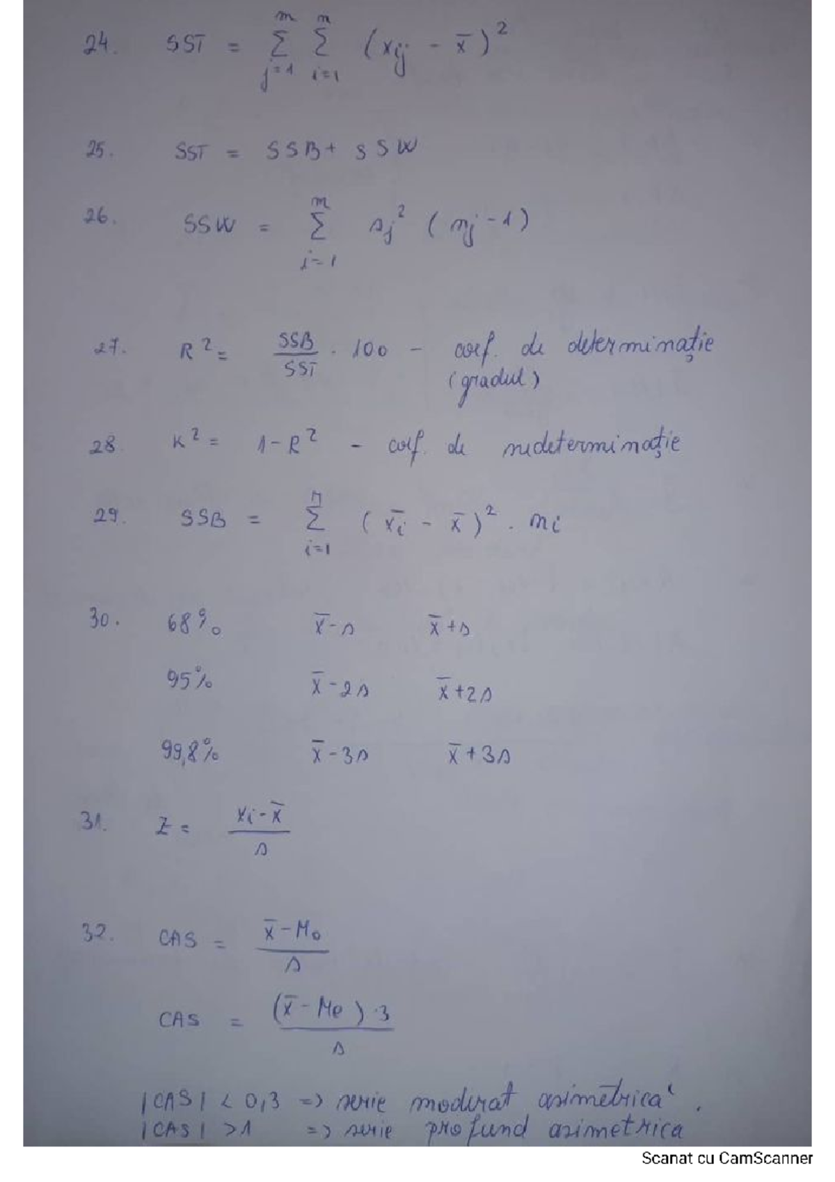 Formule pentru Examen Partea a 3-a - SST 24-39 - Studocu