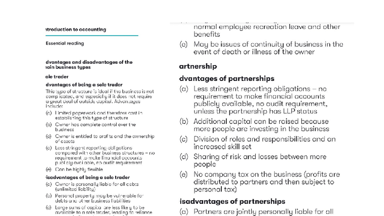 Introduction to Accounting: Advantages & Disadvantages of Business ...