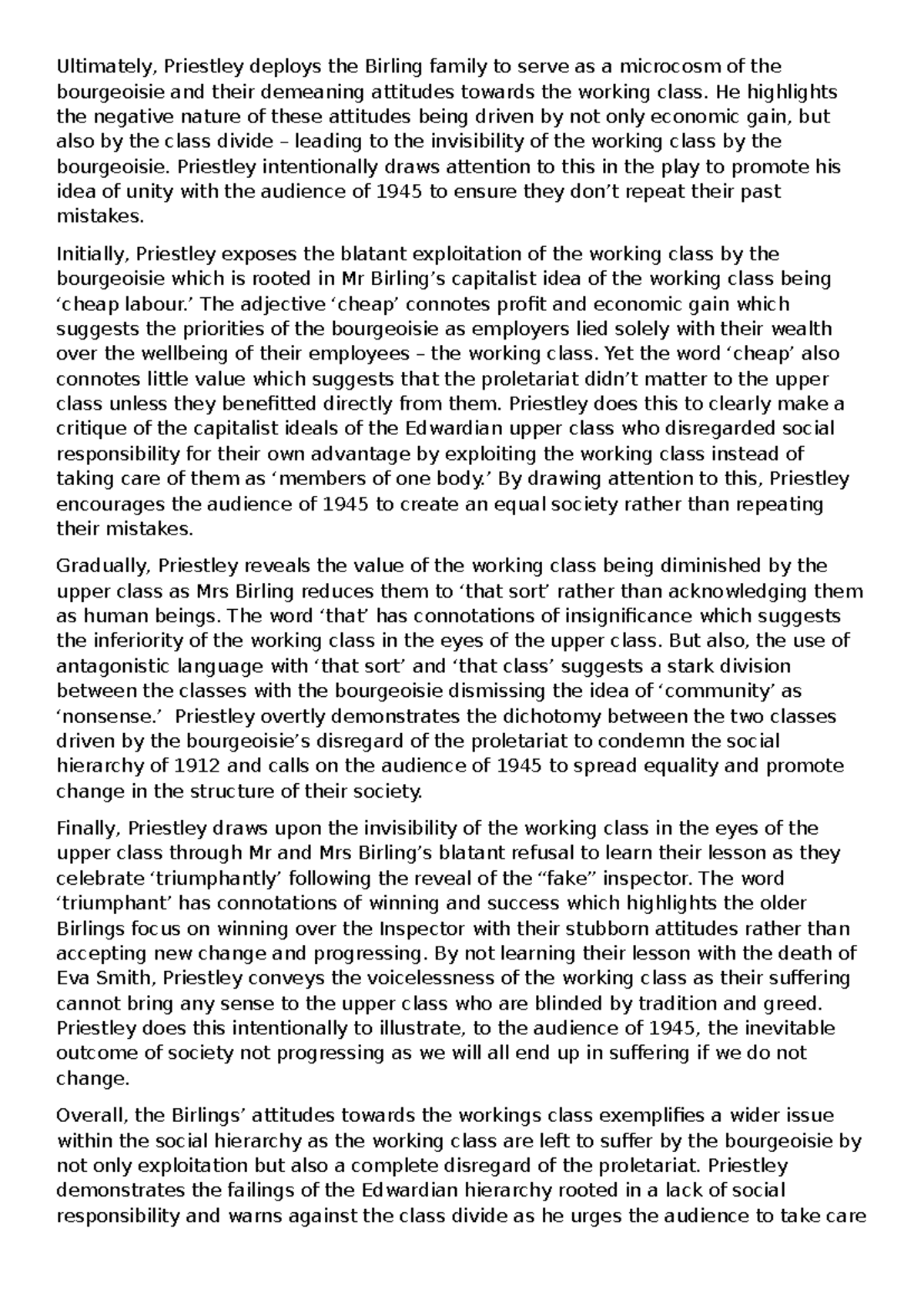 Attitudes Towards the Working Class in AIC: A Critical Analysis - Studocu