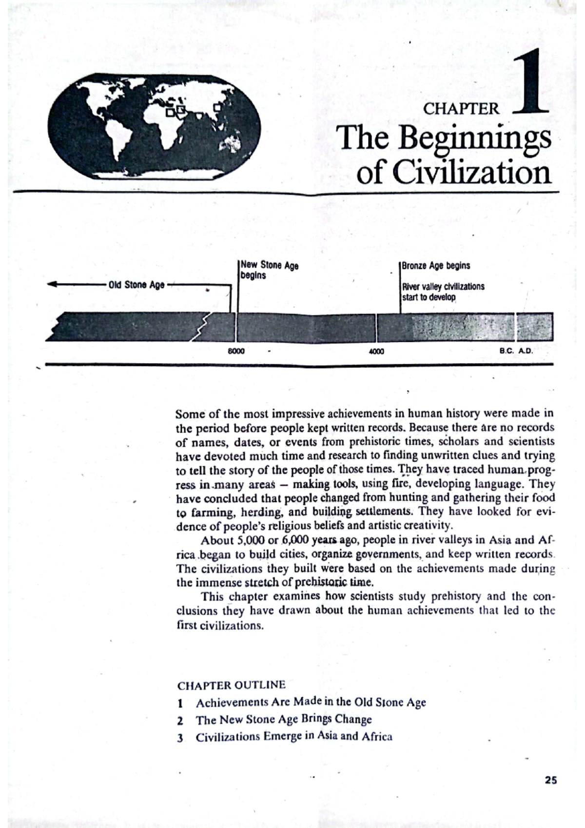 World History - Chapter 1: The Dawn of Civilization and Prehistory ...