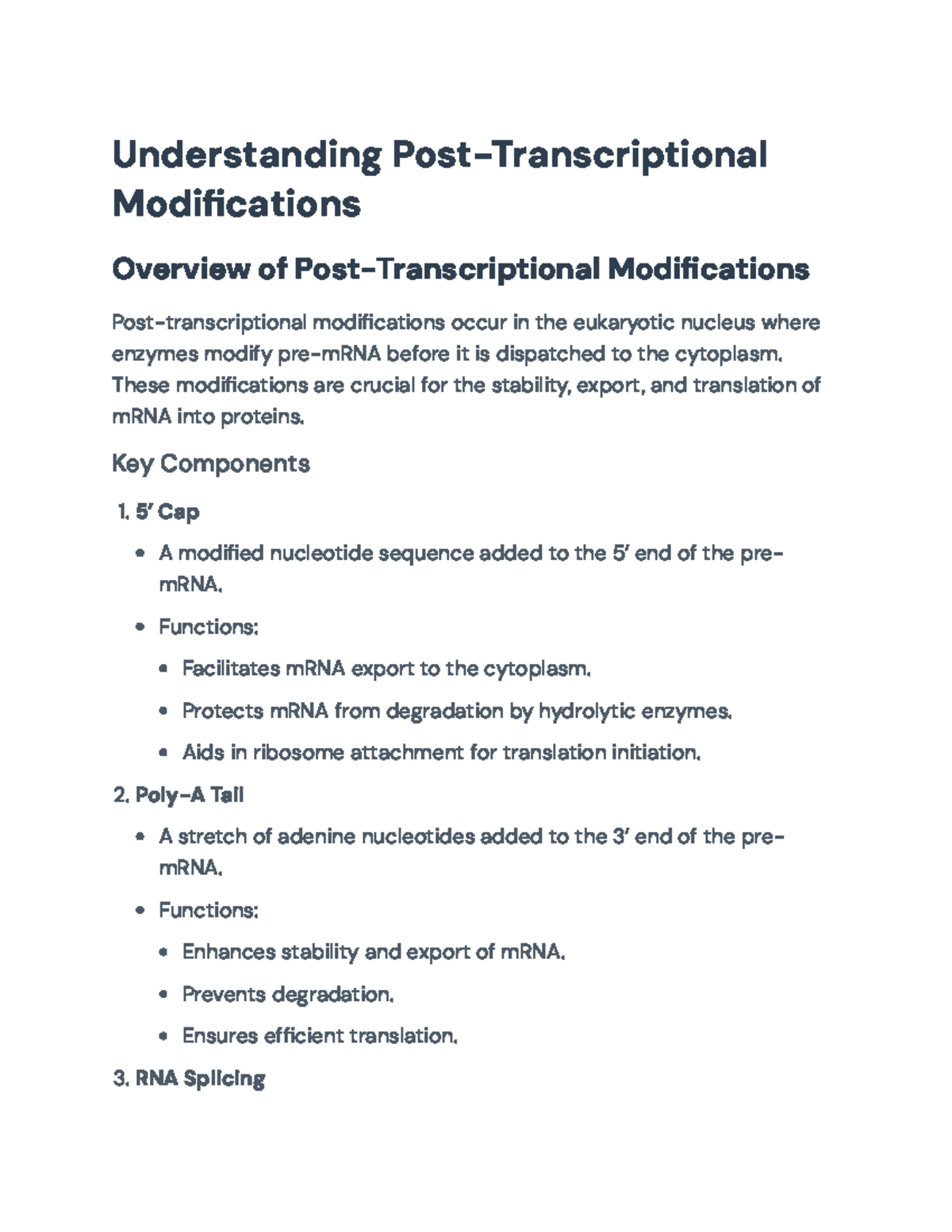 Post-Transcriptional Modifications Overview: Key Processes & Functions ...
