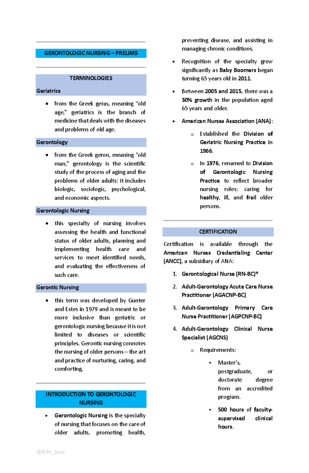 Geria - Prelims: Understanding Gerontologic Nursing and Aging Theories ...