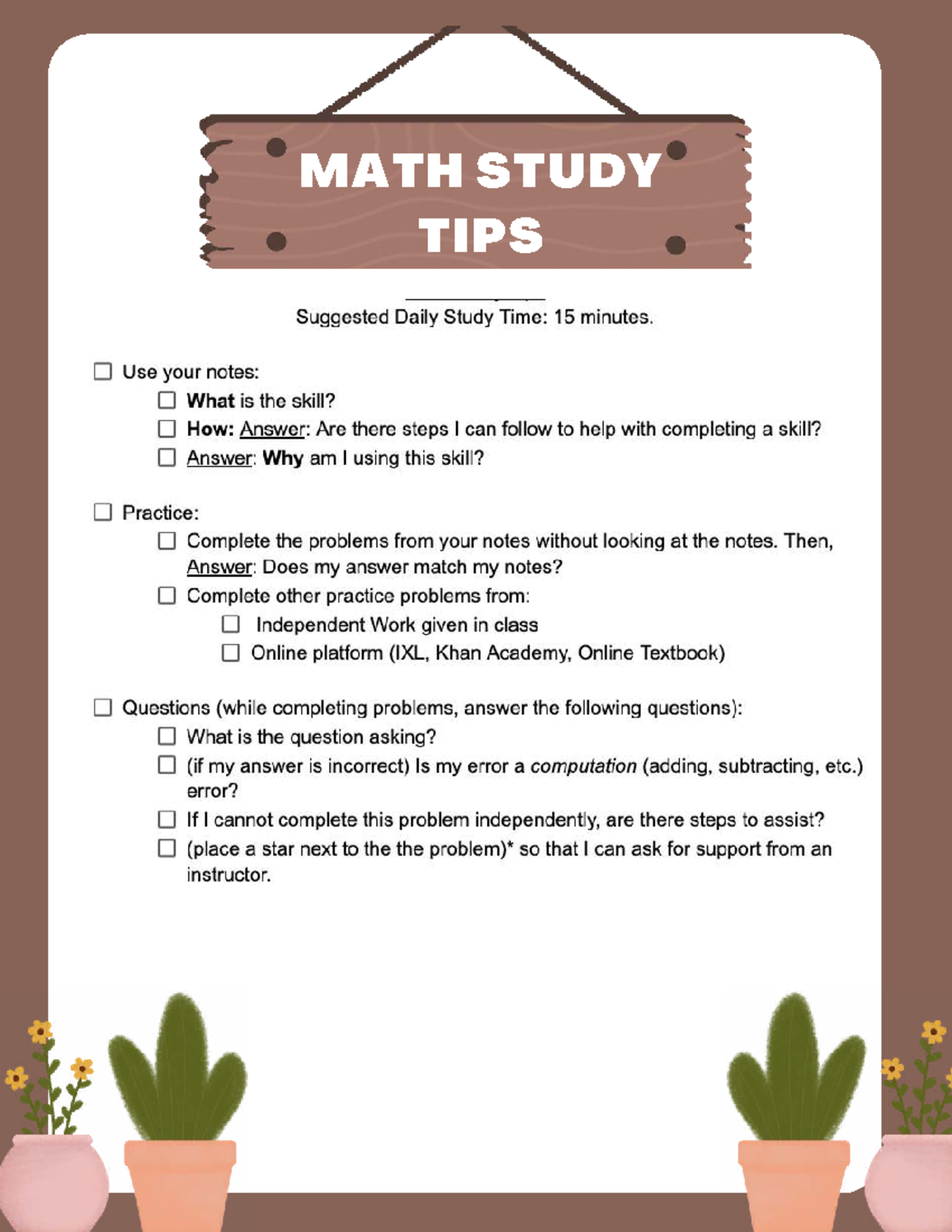 MATH 101: Effective Study Tips for Daily Practice - Studocu