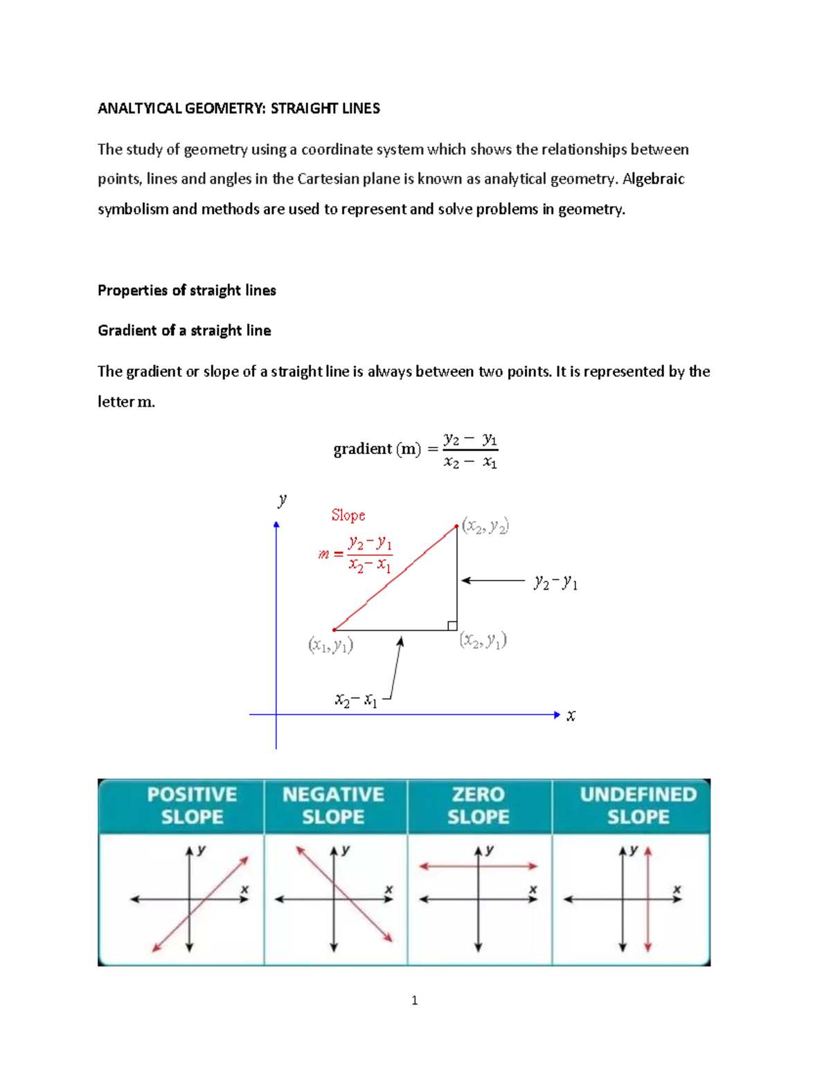 Analytical Geometry Practice - Grade 11 Topic 19: Straight Lines - Studocu