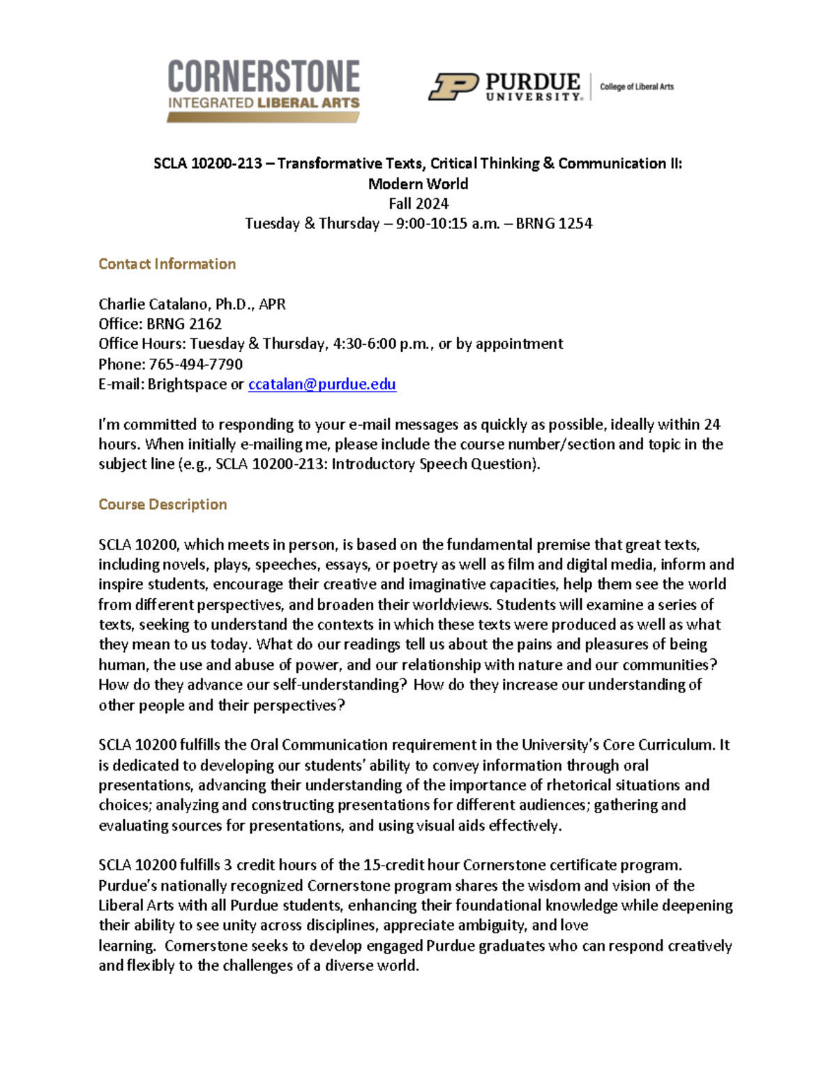 SCLA10200 Fall2024 J7WTUI - SCLA 102 00 - 213 – Transformative Texts ...