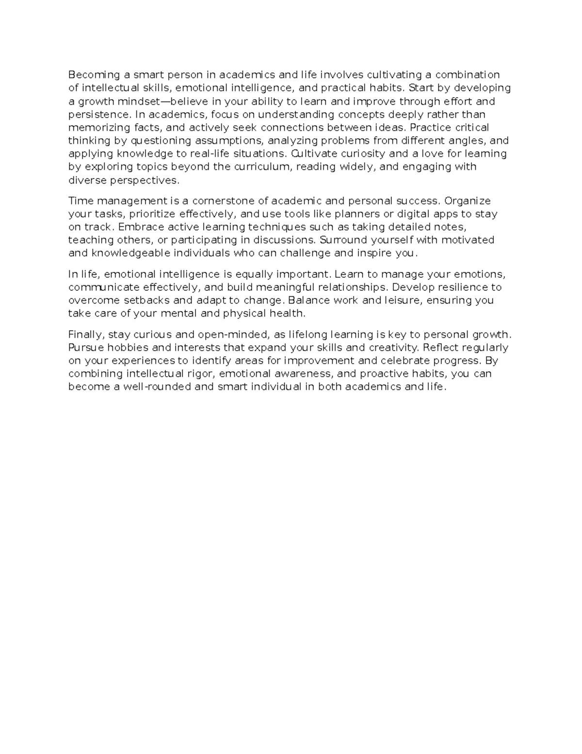 Maths - Becoming a smart person in academics and life involves ...