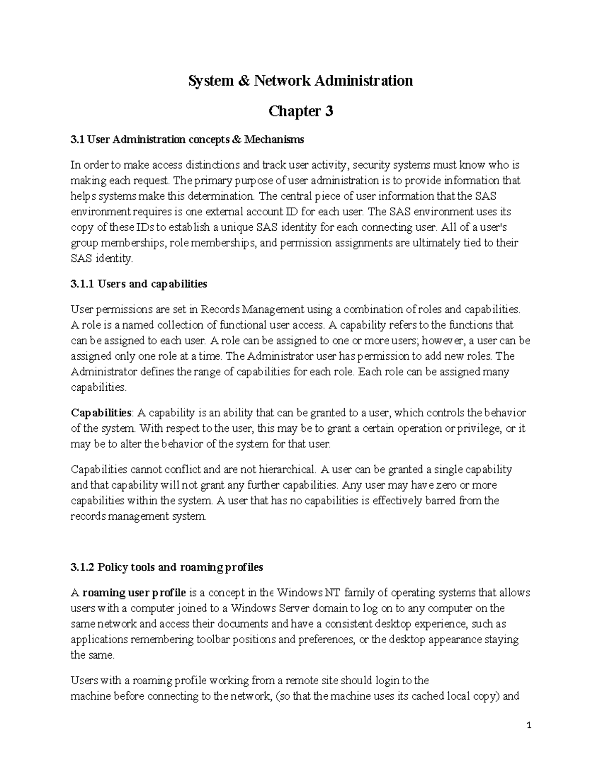 Chapter 3 - User Administration in System & Network Admin - Studocu
