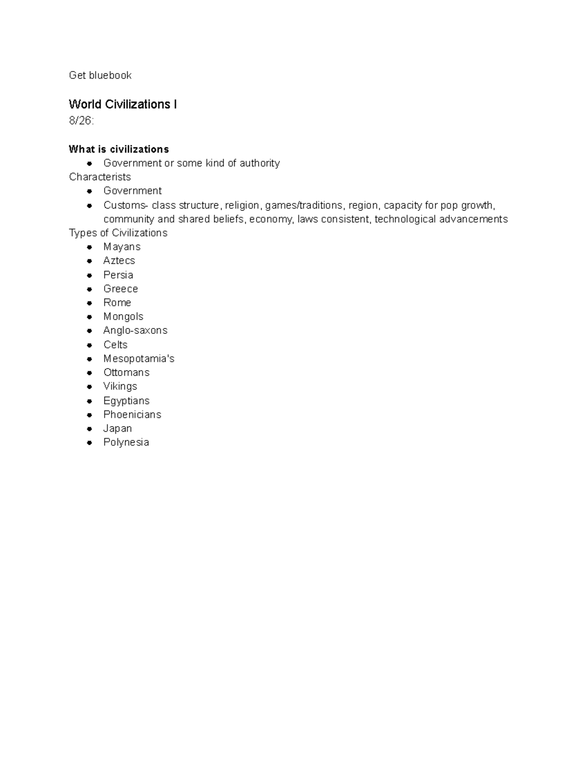World Civilization I: Key Concepts and Historical Events Overview - Studocu