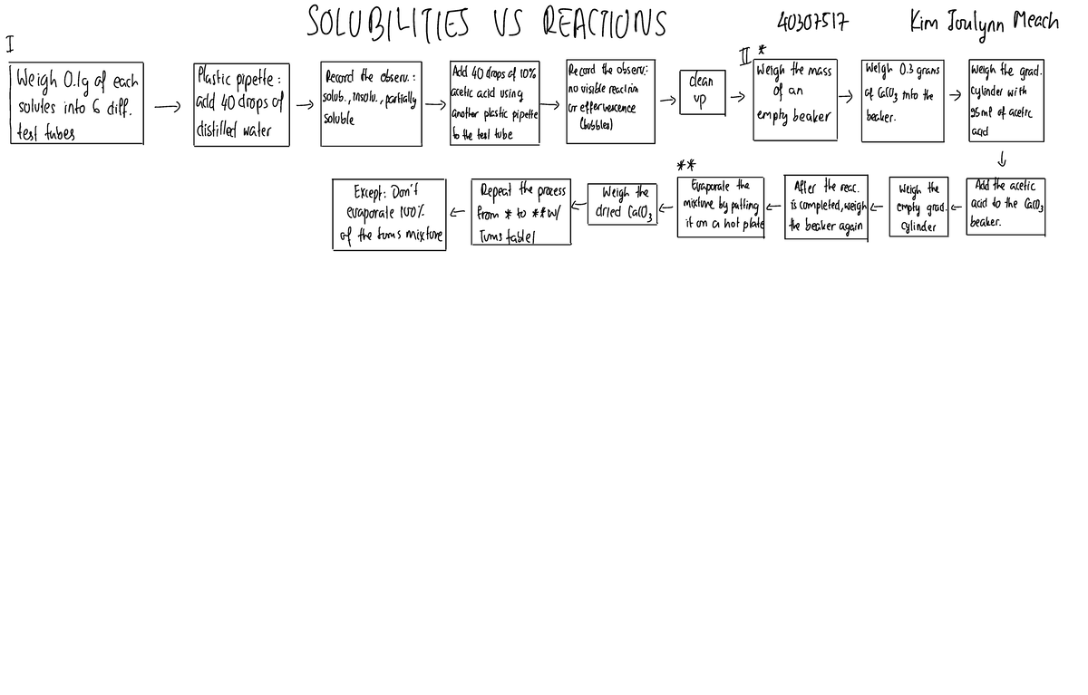 Solubilities vs Reactions Lab Report 40307517 - Studocu
