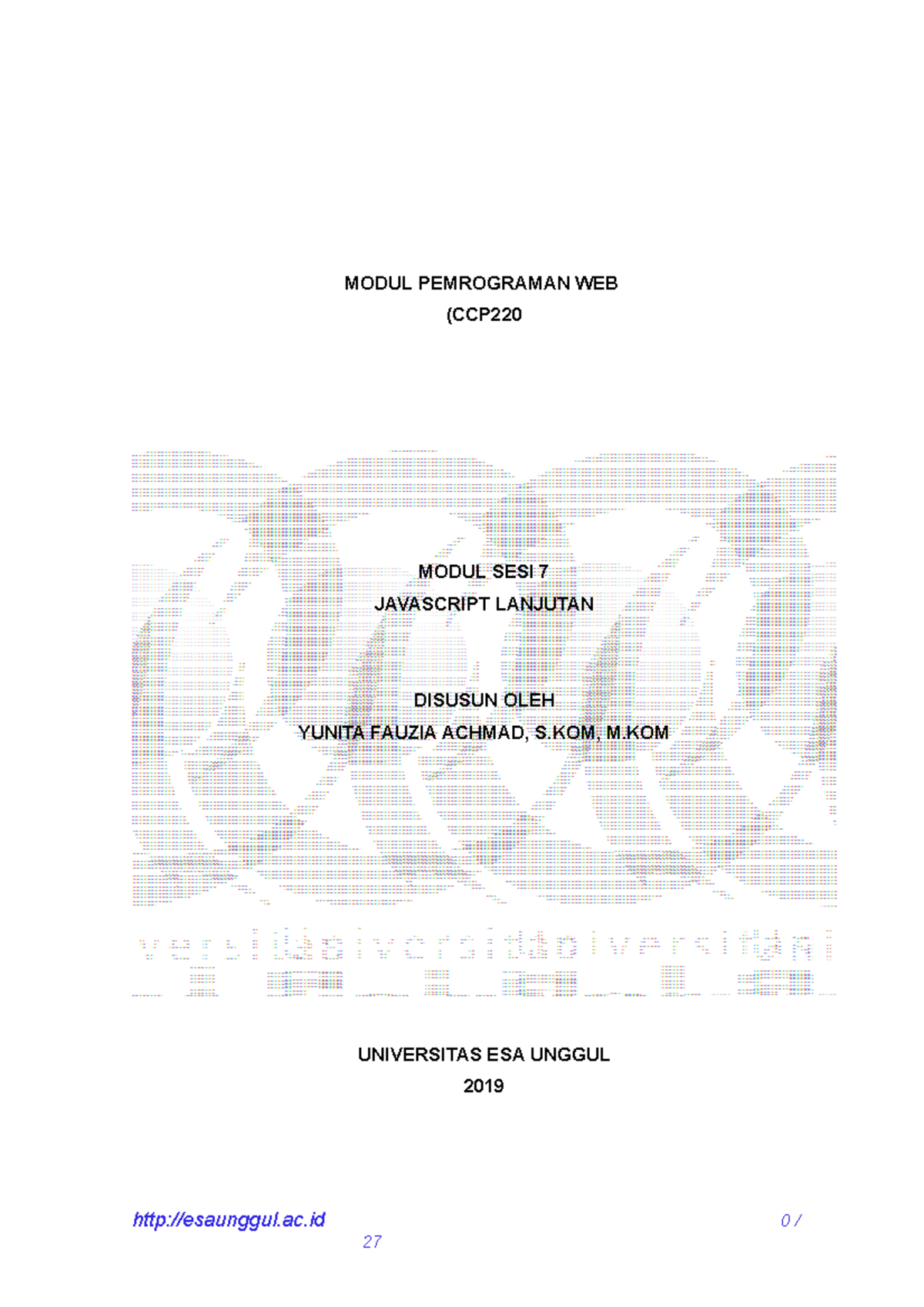Modul 7 pemrograman web - MODUL PEMROGRAMAN WEB (CCP MODUL SESI 7 JAVASCRIPT LANJUTAN DISUSUN ...