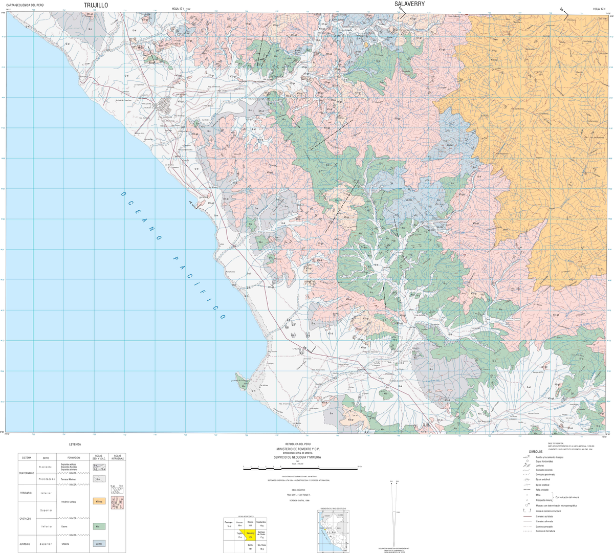 CARTA GEOLOGICA DEL PERU: MAPA 17-F SALAVERRY A-017 - Studocu