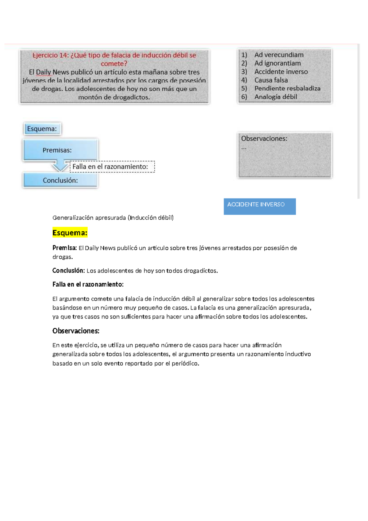 Generalización Apresurada en Lógica (Curso 123456789) - Studocu