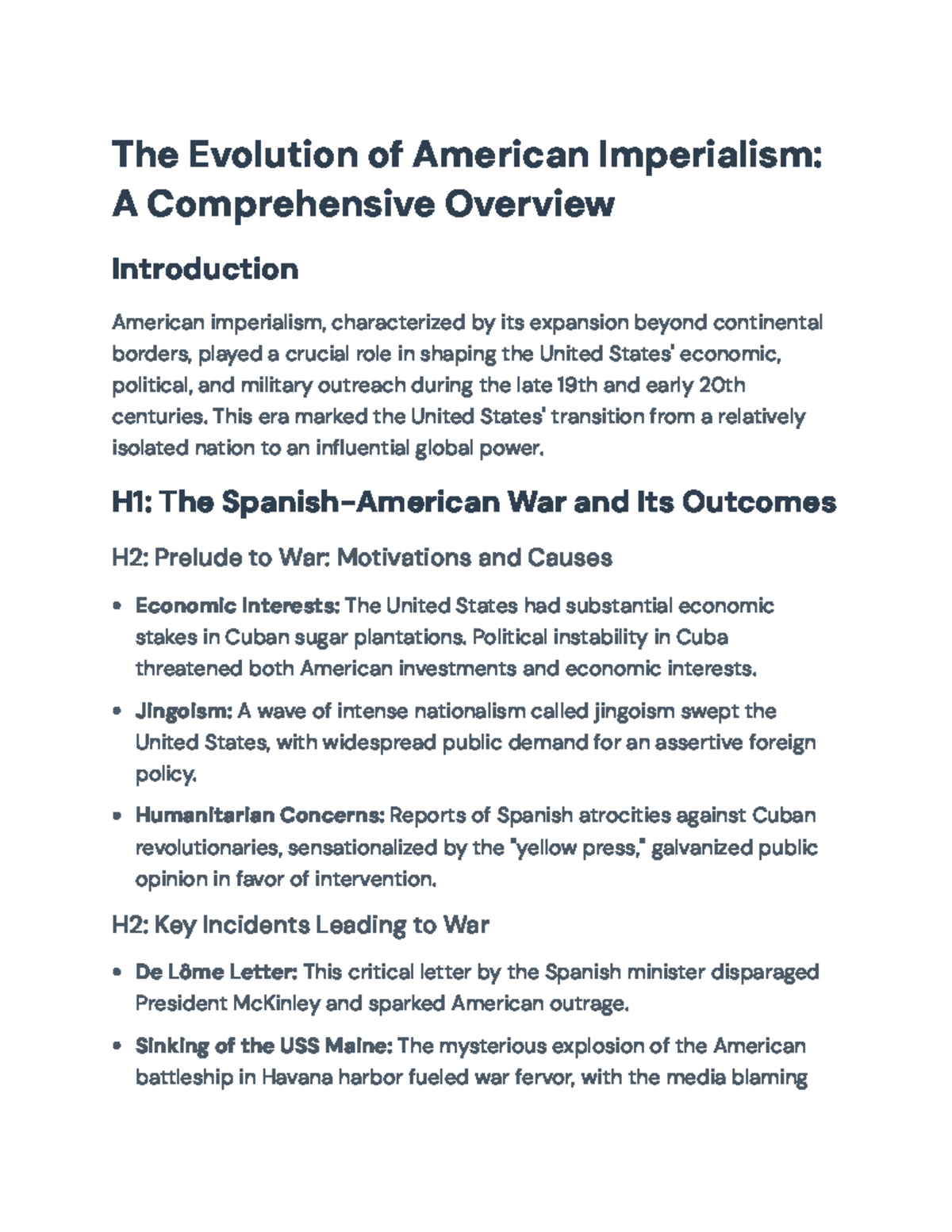 American Imperialism: A Detailed Examination (HIST101 Overview) - The ...