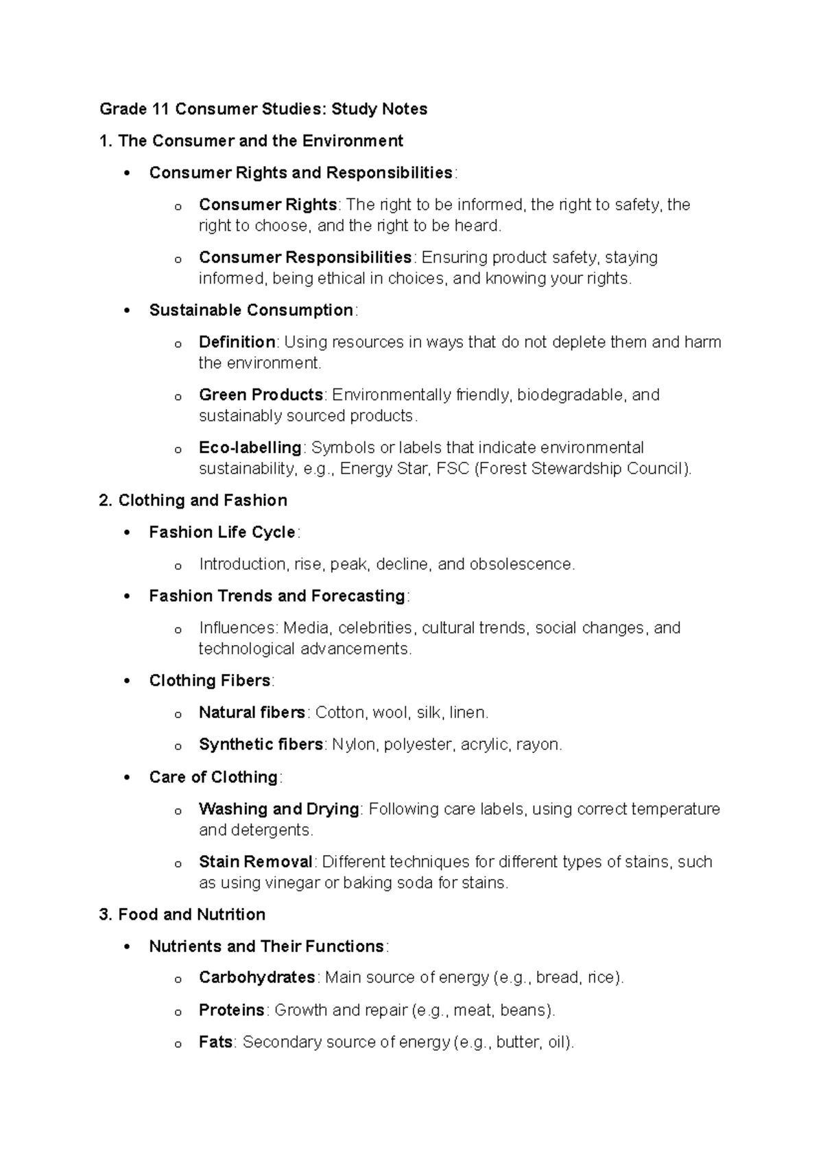 Verbruikersstudies Gr 10: Kwartaal 1 Hoofstudiemateriaal - Studocu