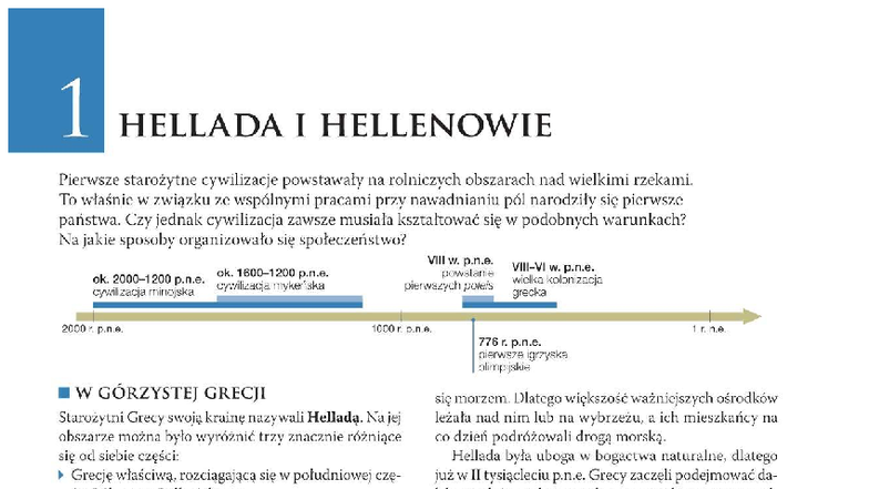 1 HELLADA I HELLENOWIE - Historia Starożytnej Grecji w Liceum - Studocu