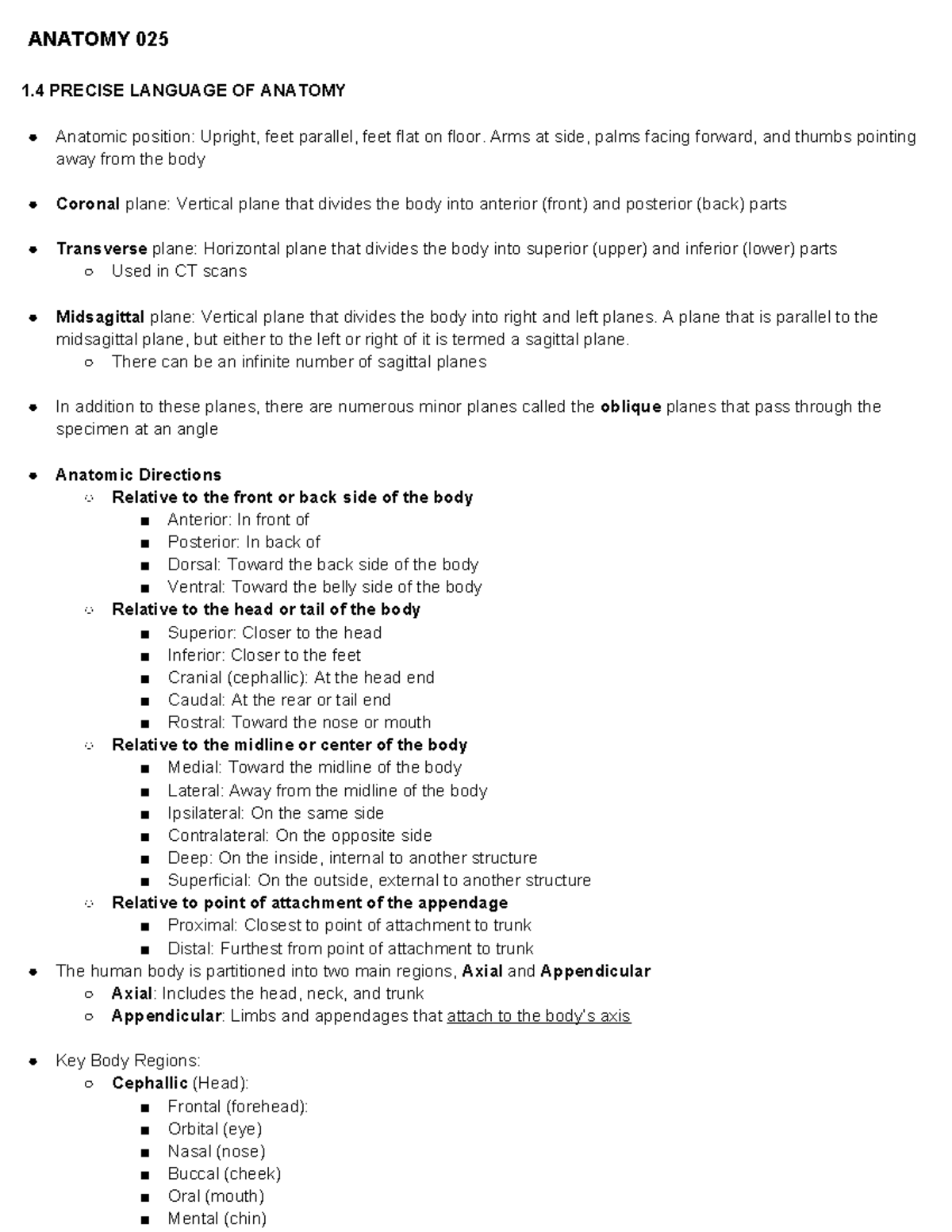 Cellular Structures and Functions: A Study Guide for ANATOMY 025 - Studocu