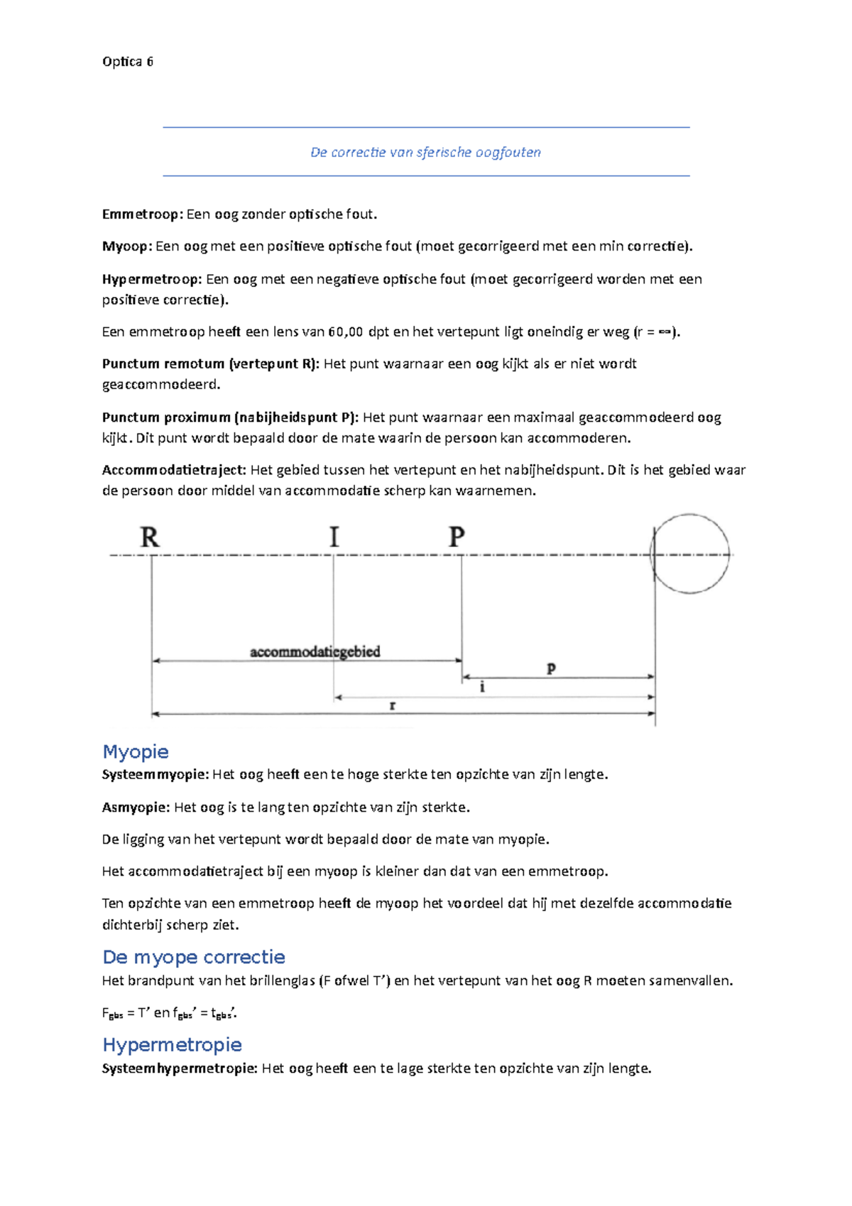 Reader Optica 6: Correctie van Sferische Oogfouten en Formules ...