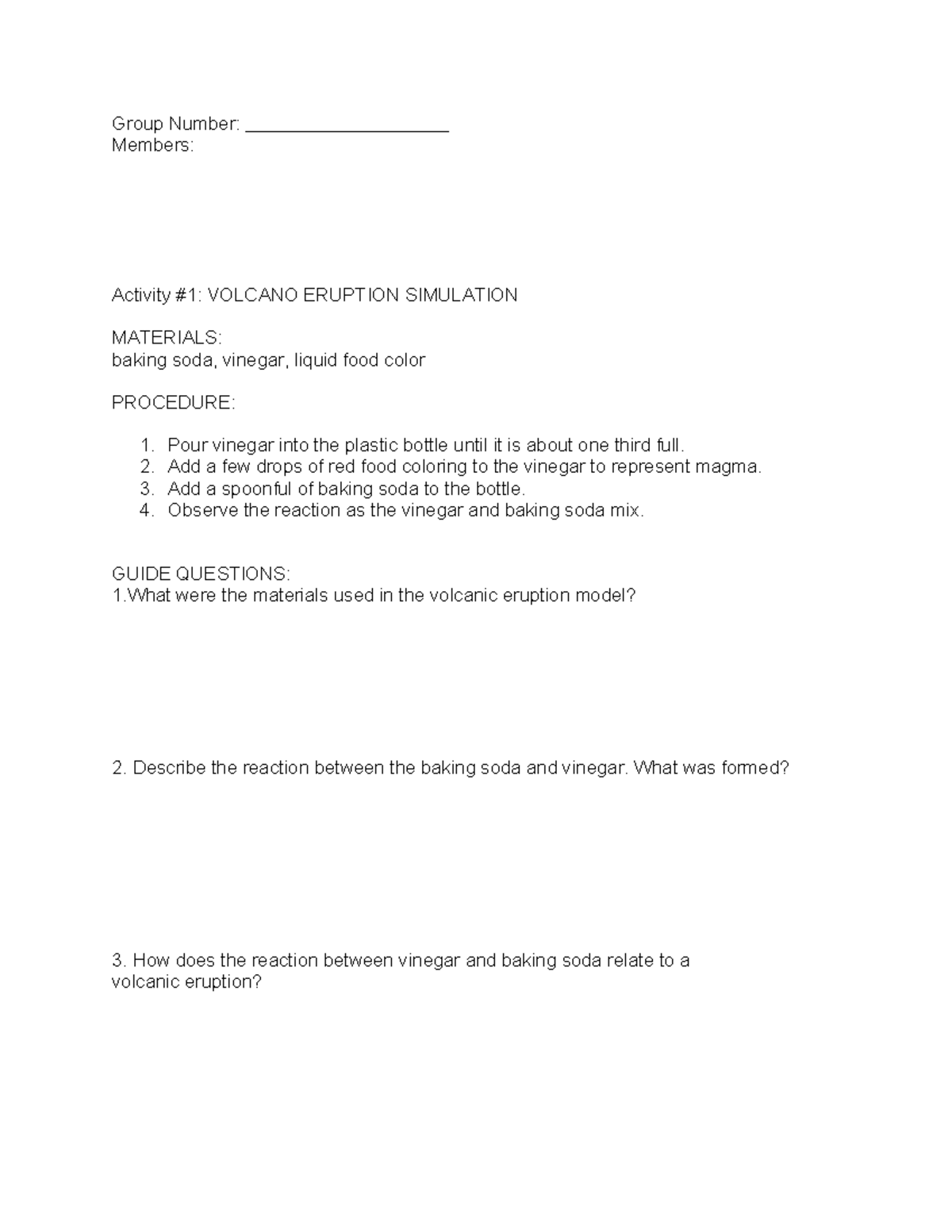 EVSC 101: Volcano Eruption Activity Simulation & Analysis Guide - Studocu