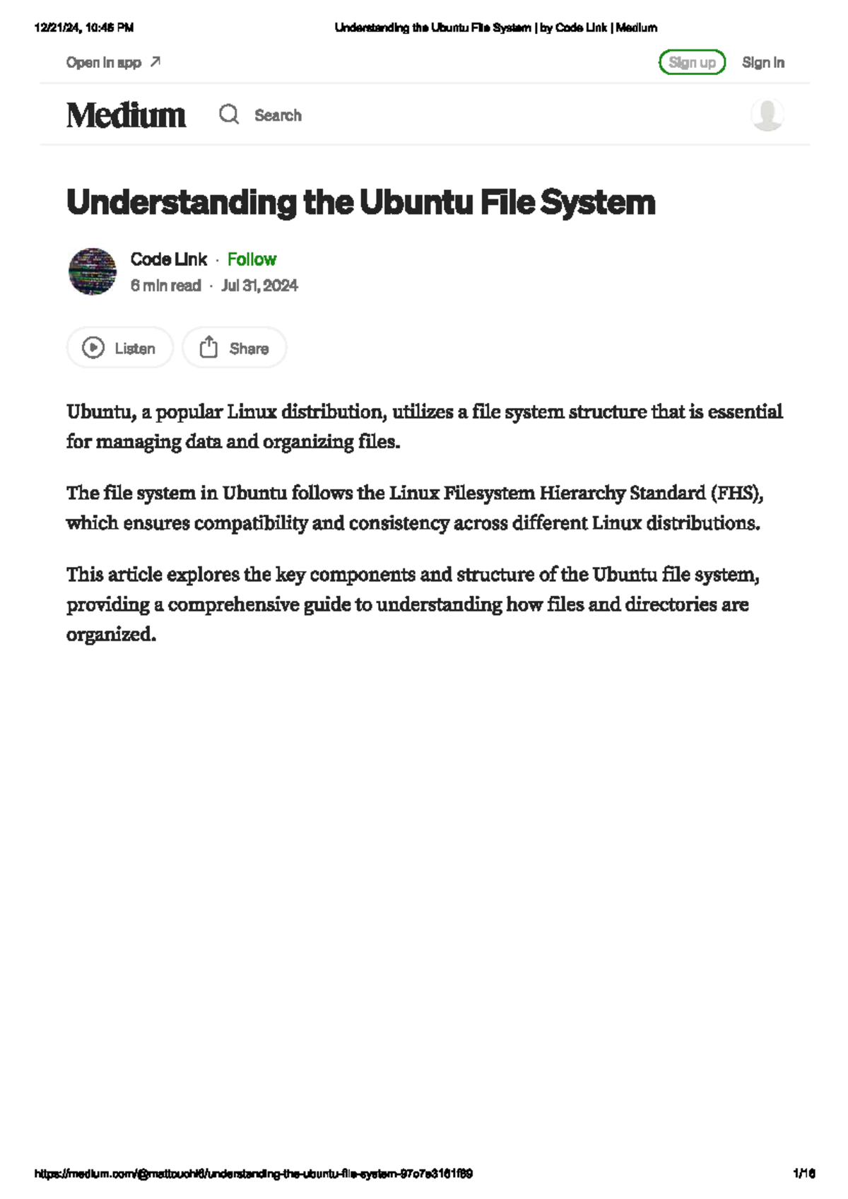 Understanding the Ubuntu File System: A Comprehensive Guide - Studocu