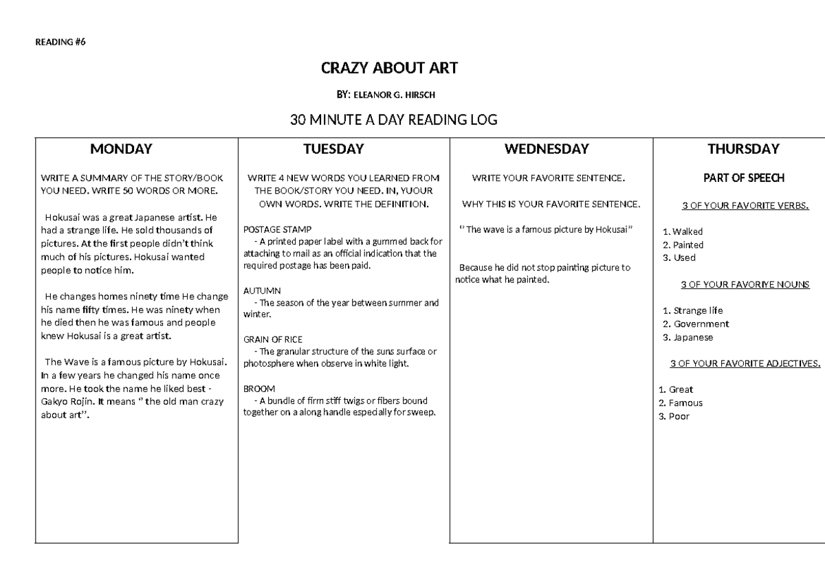Ellah 1 - bjsushujrbv - ####### READING # CRAZY ABOUT ART BY: ELEANOR G ...