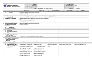 Grade 5 DLL ESP 5 Q4 Week 1 - GRADES 1 to 12 DAILY LESSON LOG School: Grade Level: V Teacher ...